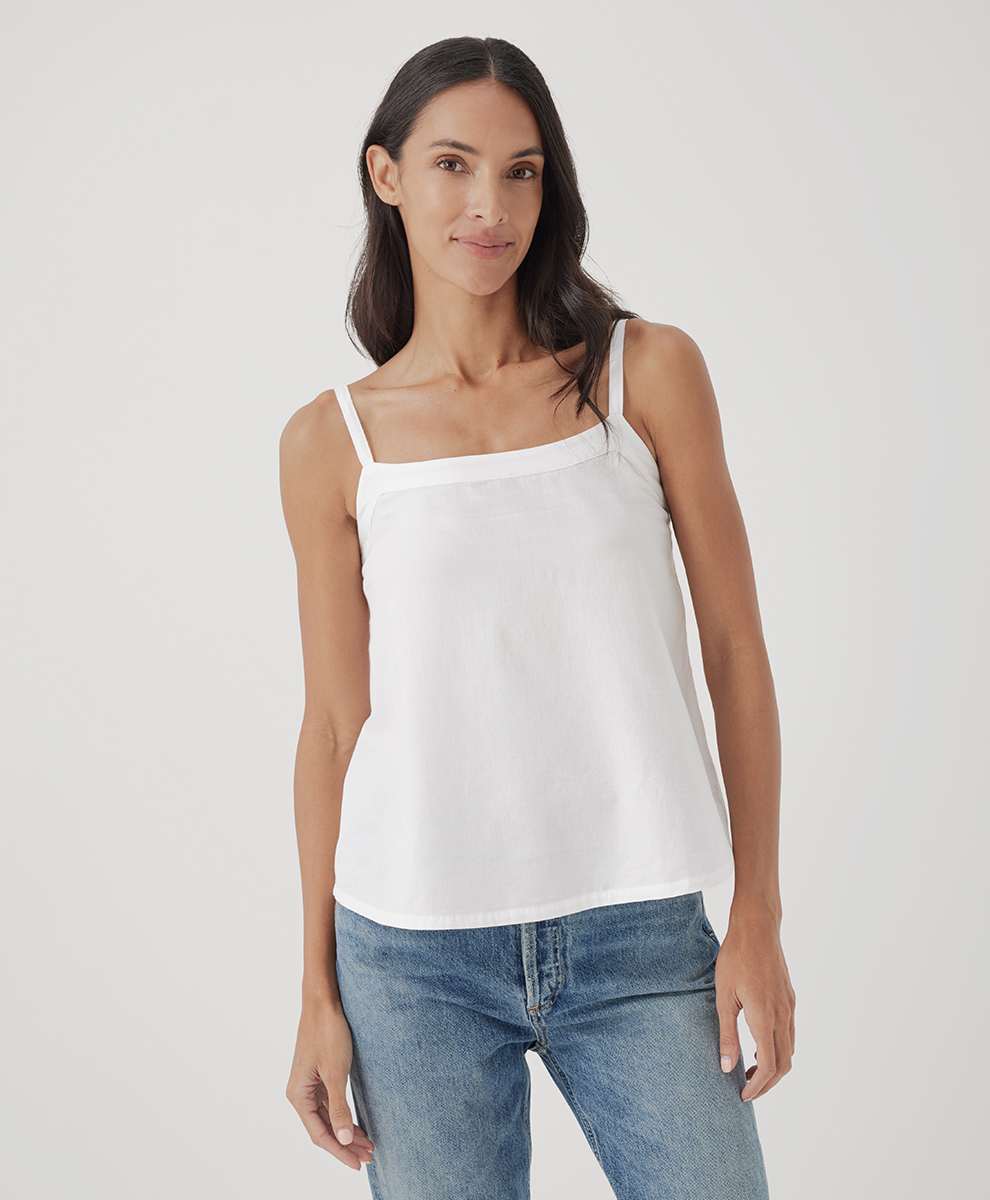 Organic clearance Sunset Light Gauze Cami Tank by pact in White Fair Trade, Womens Size X-Small ...