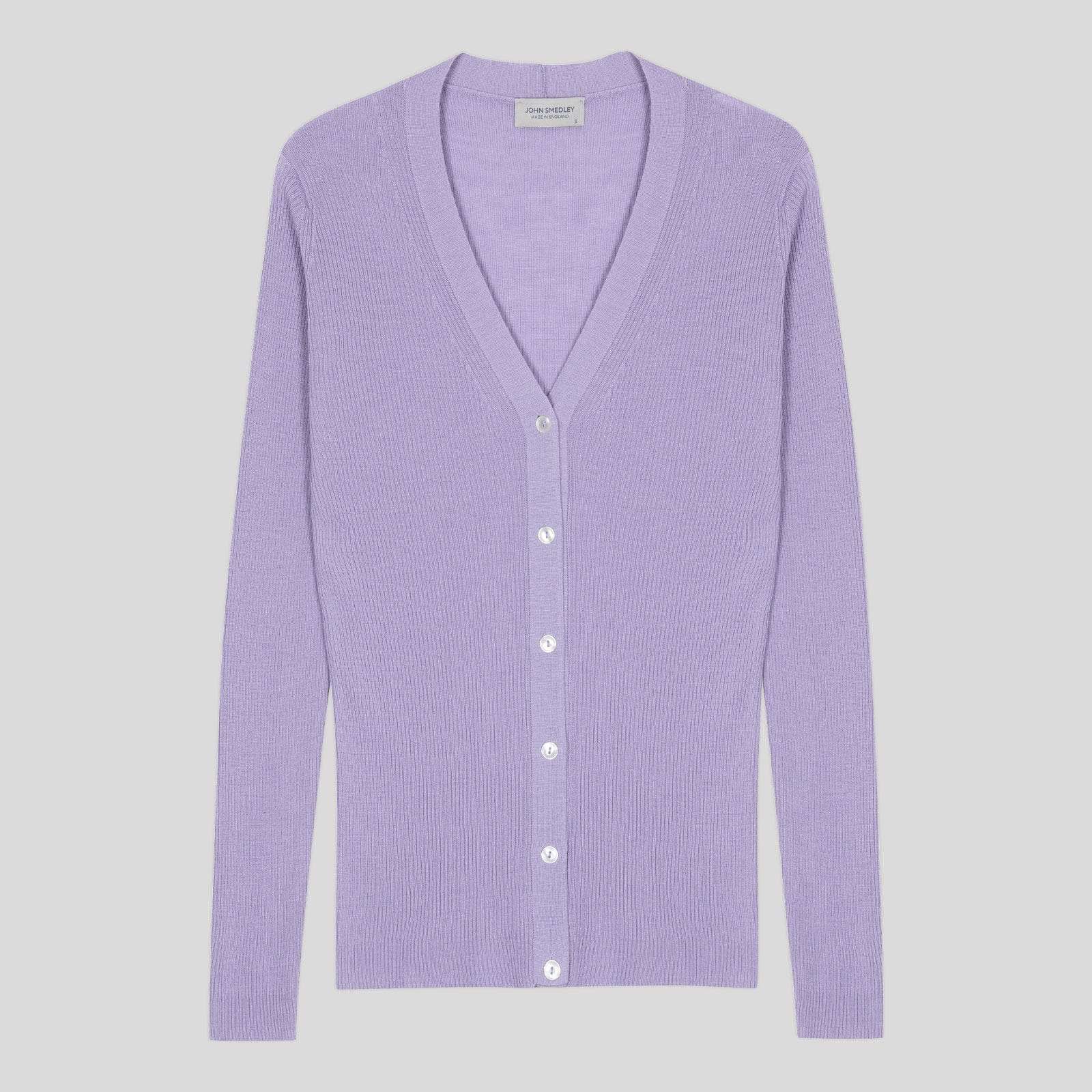 John Smedley - Women's - Tawney Cardigan Cosmic Violet, S - Extra Fine ...