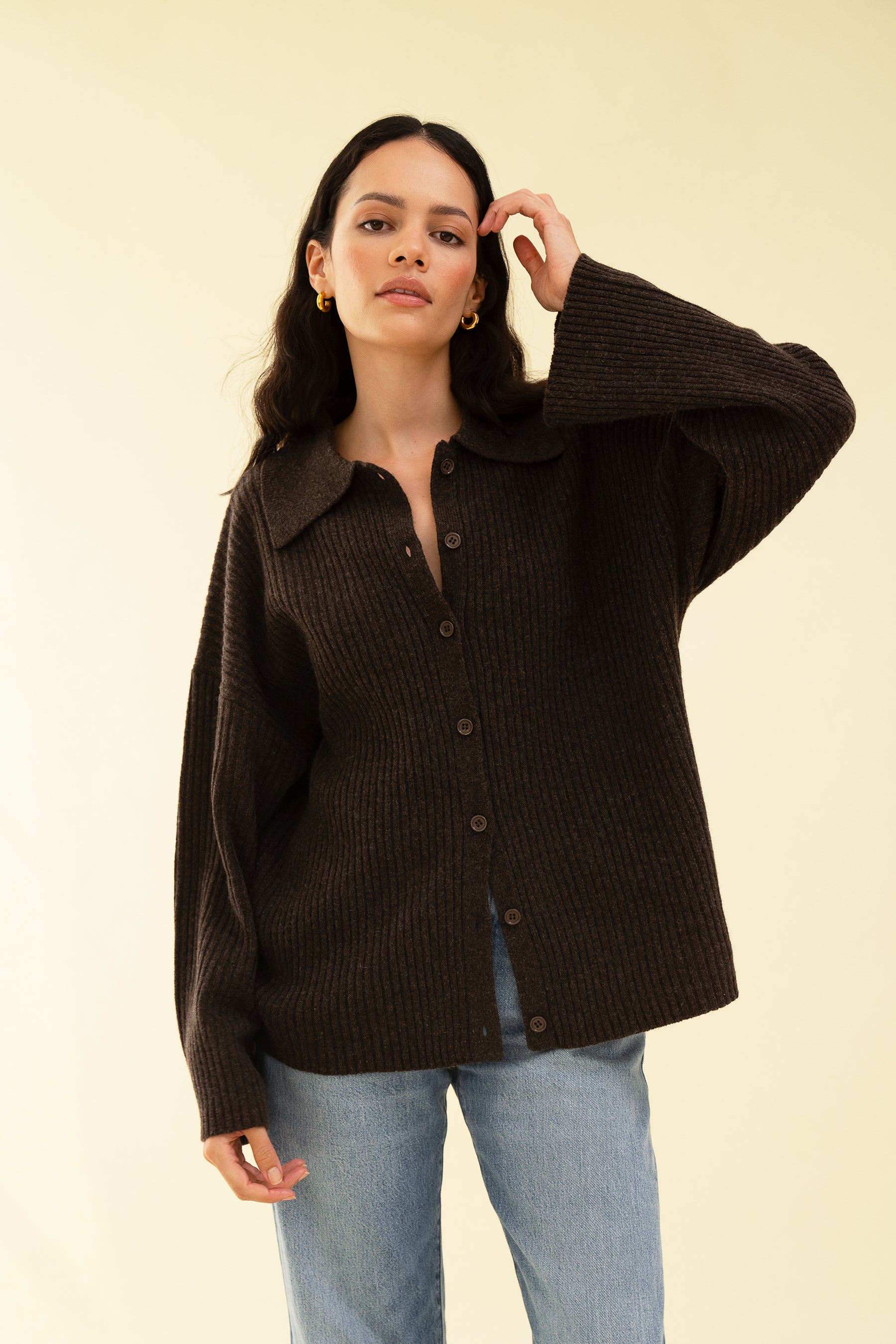 CLIO CARDIGAN - COFFEE - Borderfree
