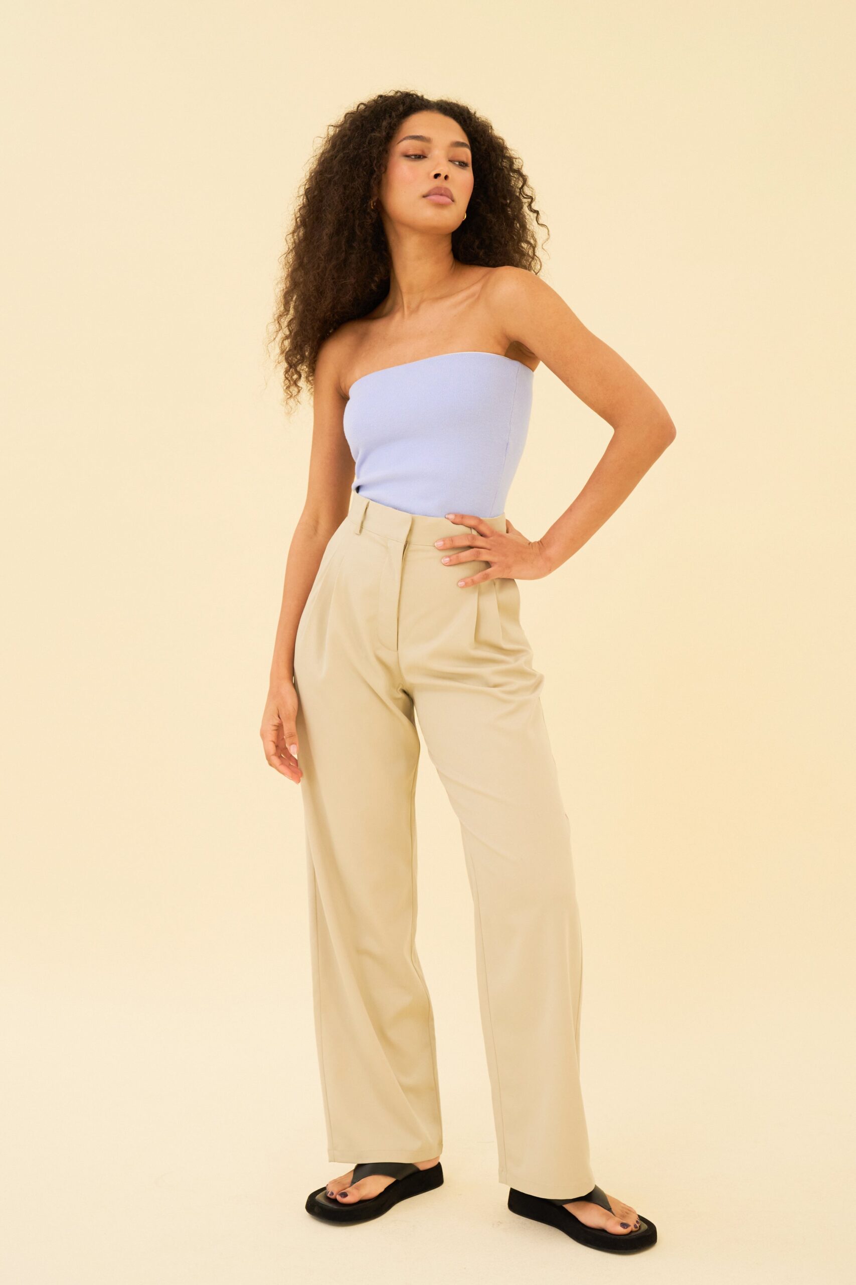 YANA TROUSER - BEIGE - Borderfree