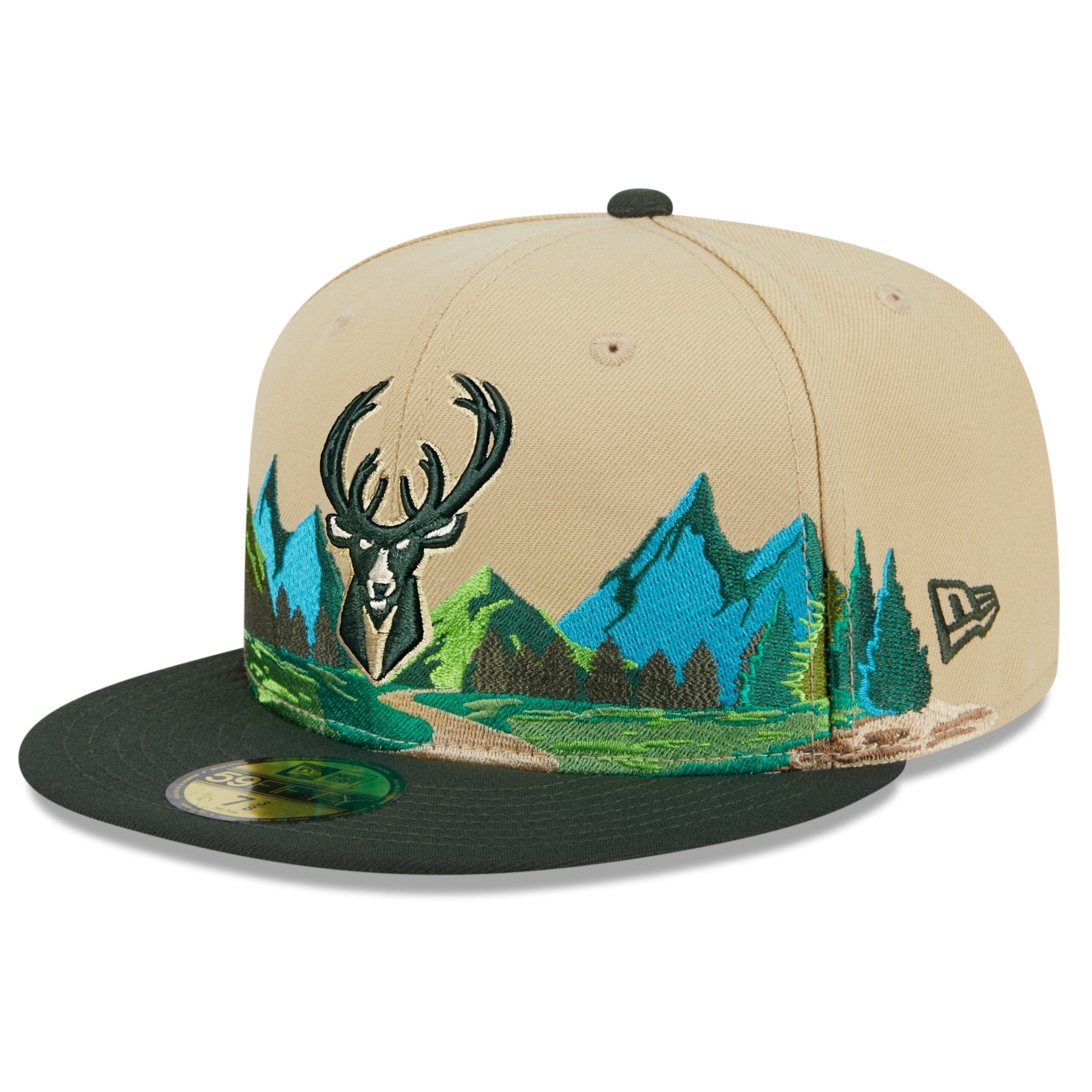 NEW ERA 59FIFTY NBA MILWAUKEE BUCKS TEAM LANDSCAPE TWO TONE / GRAY UV ...