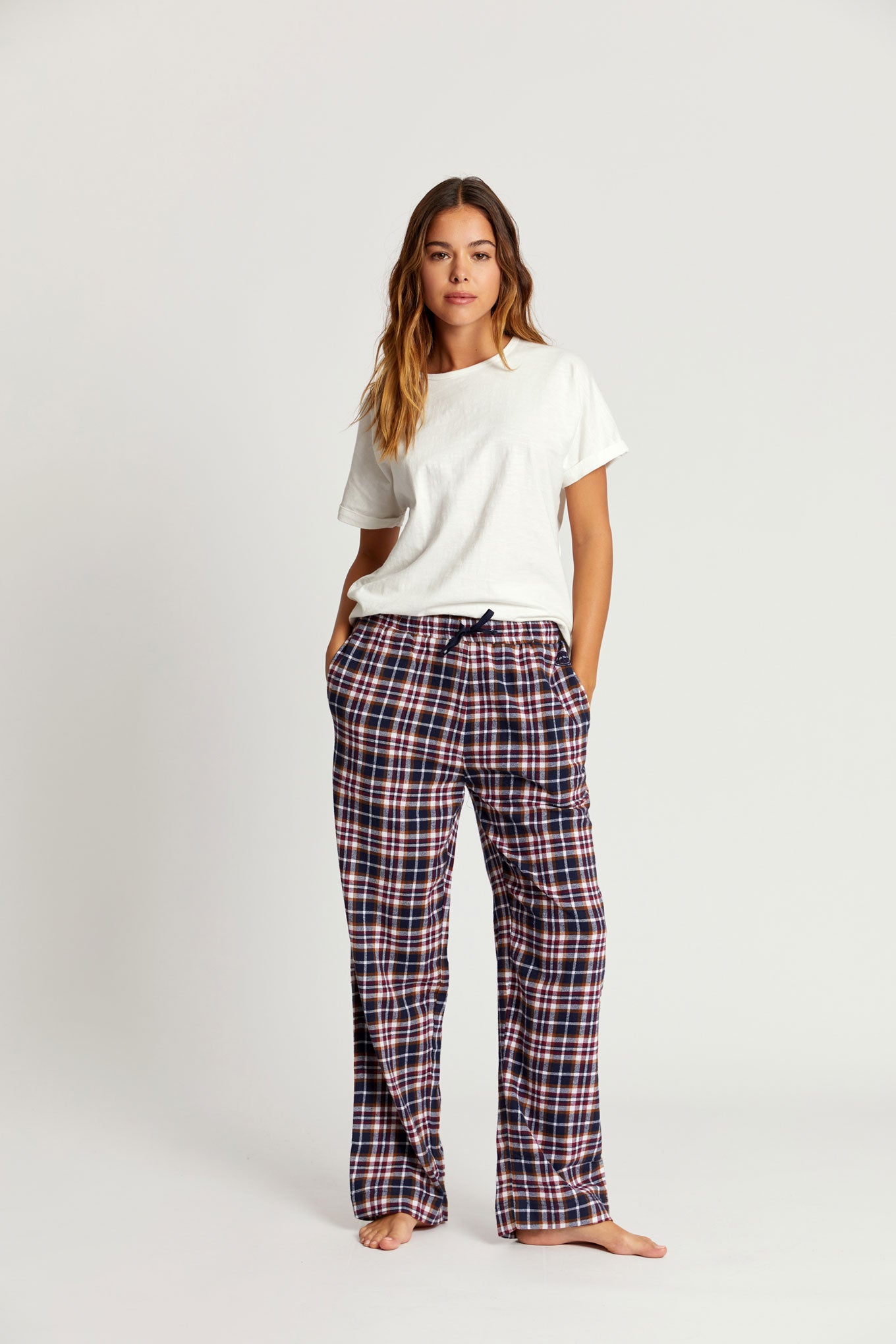 JIM JAM Womens - Organic Cotton Pyjama Bottoms Navy - Borderfree