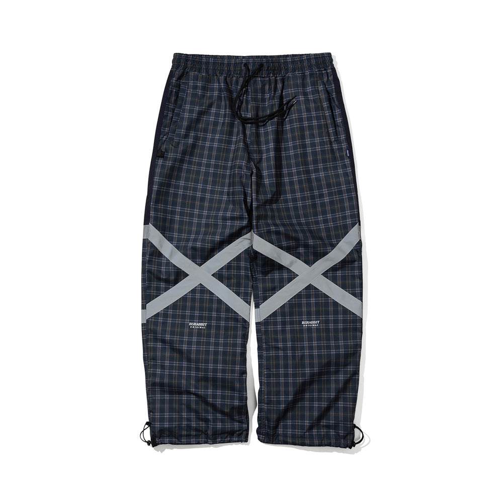 ORIGINAL POT-X REFLECTIVE TRACK PANTS CHECK BROWN - Borderfree