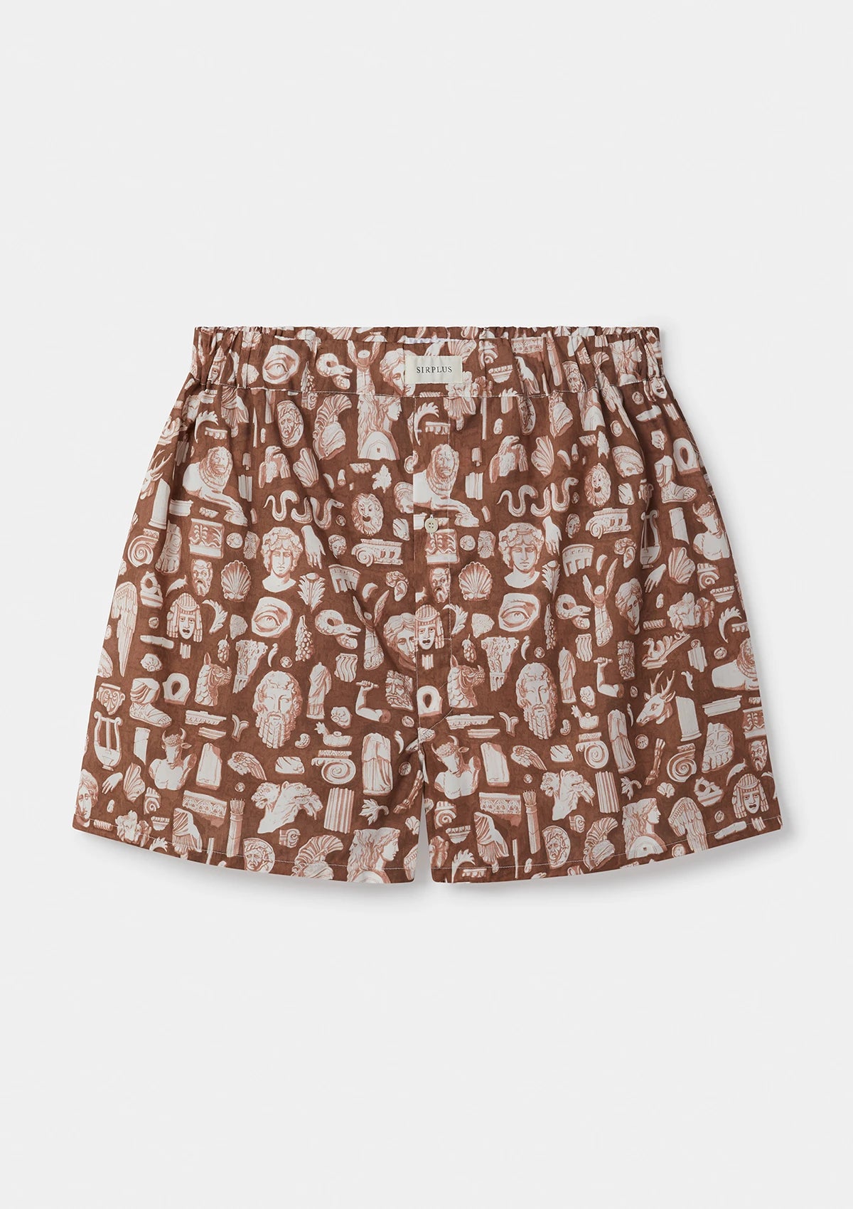 Archaeology Brown Boxer Shorts - Made with Liberty Fabrics - Borderfree