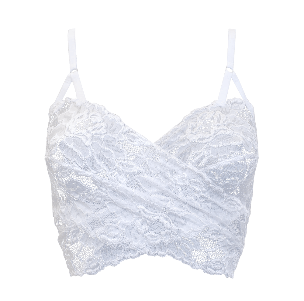 Dharma White Wrap Bralette - Borderfree