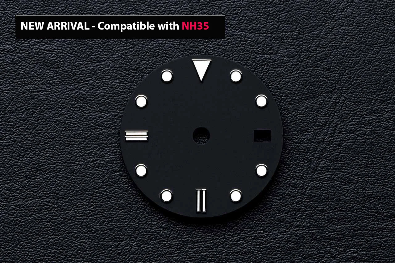 DWC D02 Black Custom Watch Dial (BGW9) for Seiko NH35 - Full Custom ...