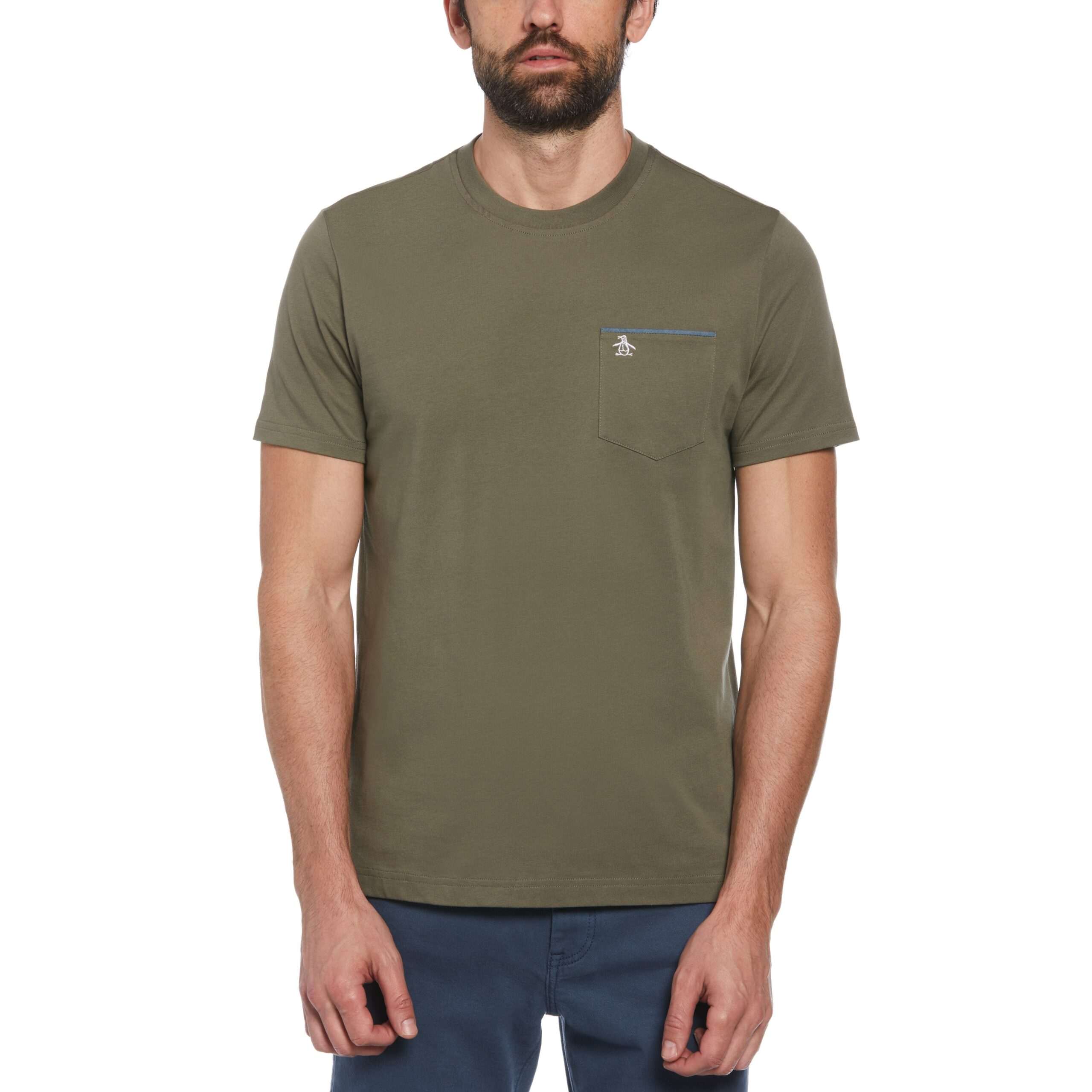 Chambray Tipped Fashion Tee - Borderfree