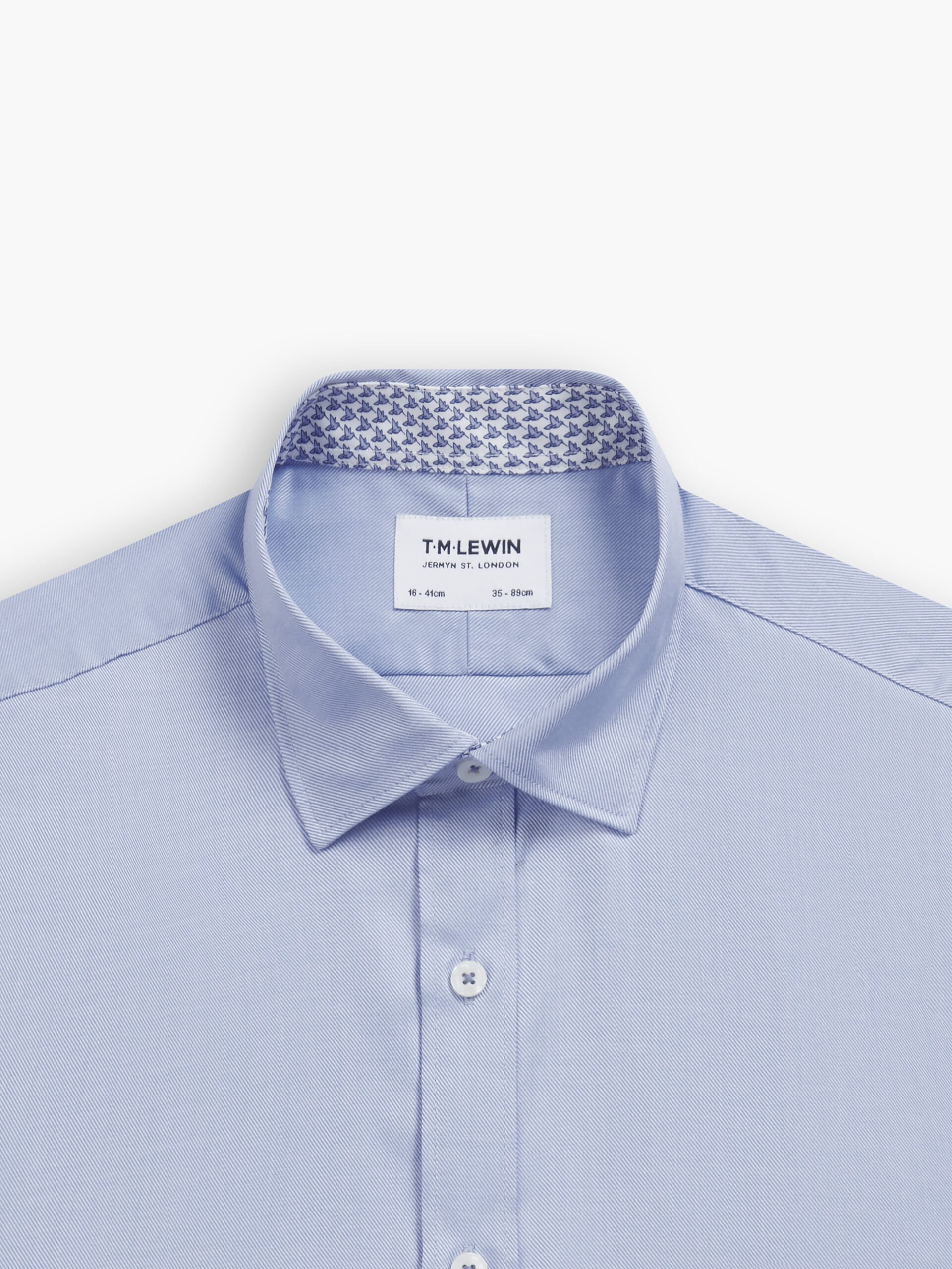 Max Cool Blue Hummingbird Trim Twill Slim Fit Single Cuff Concealed Button Down Collar Shirt ...