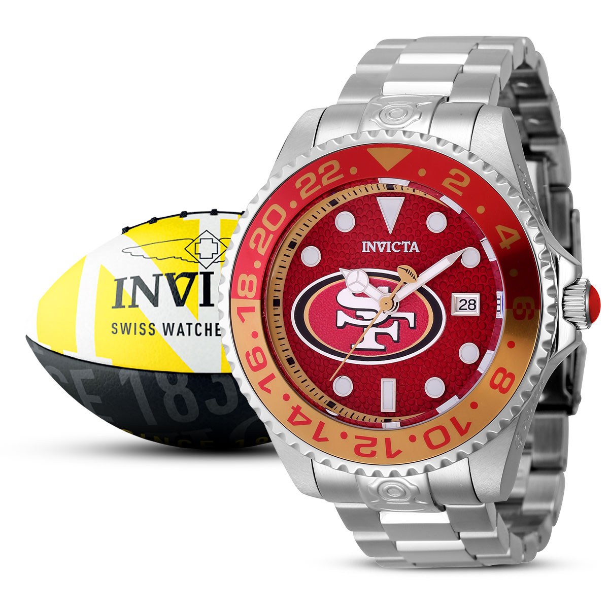 Invicta NFL San Francisco 49ers Automatic Men's Watch - 47mm, Steel ...