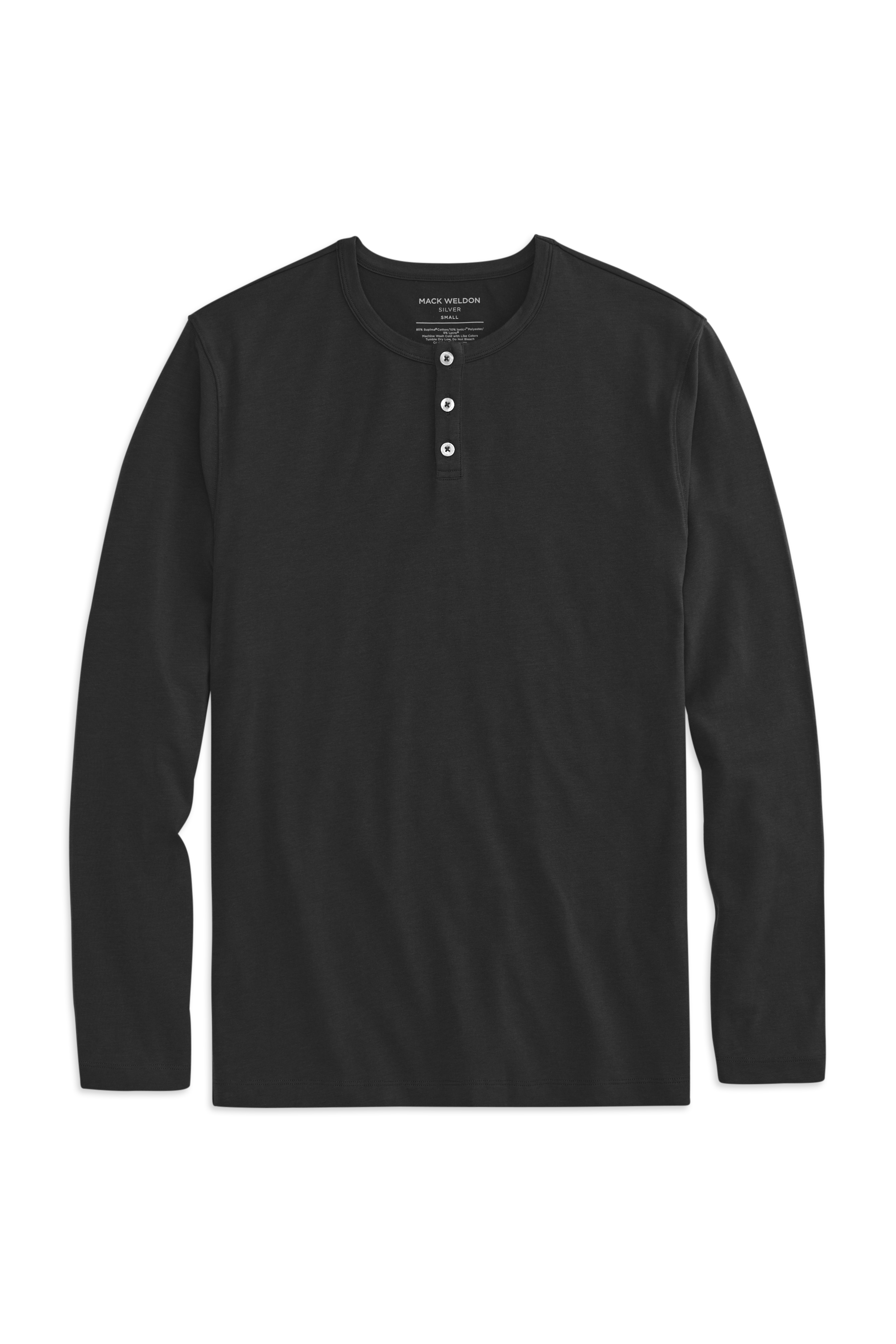 SILVER Long Sleeve Henley - Borderfree