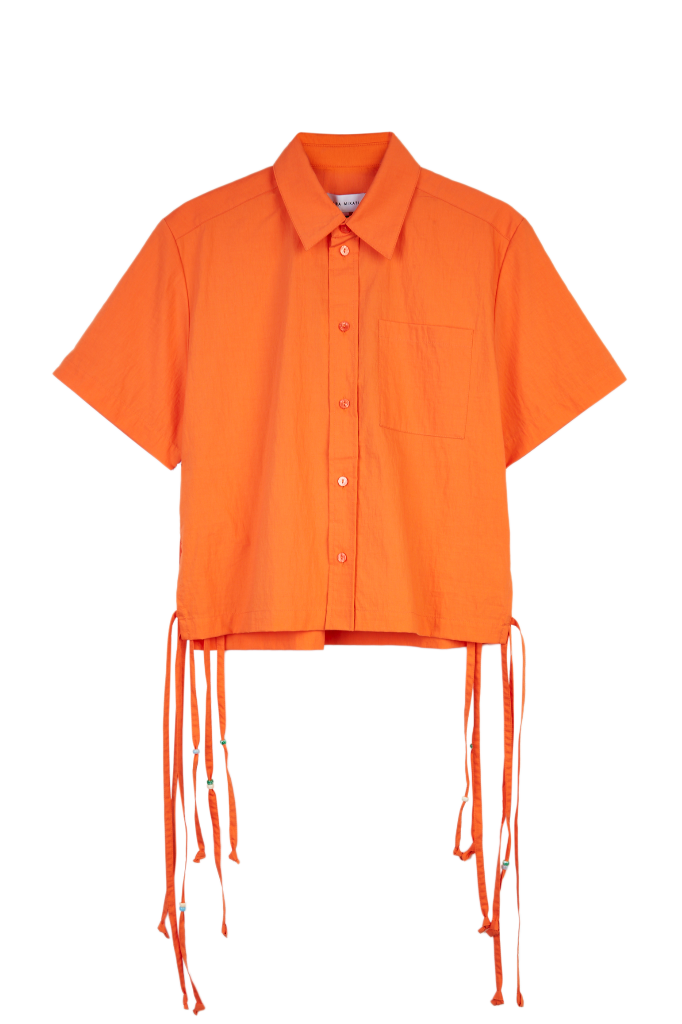 Short Sleeve Tie Side Shirt - Borderfree