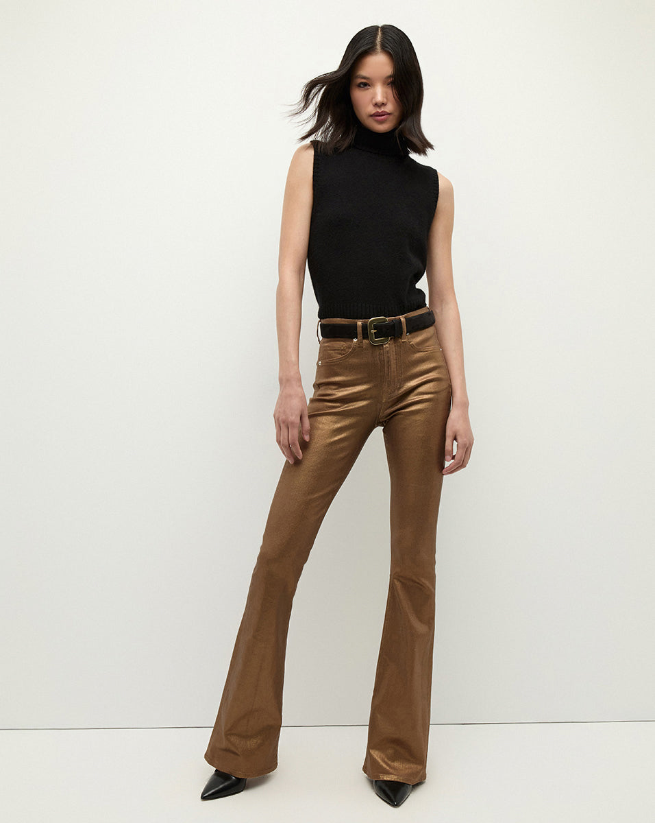 Beverly Metallic Skinny-Flare Jean - Borderfree