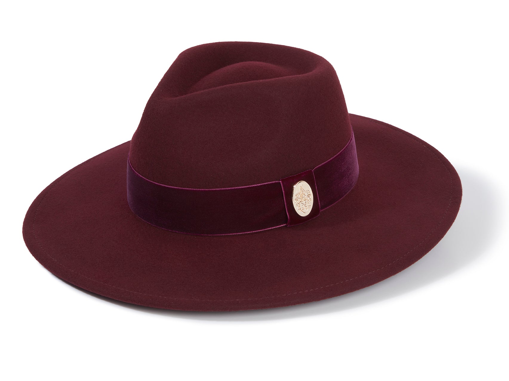 The Oxley Fedora in Plum Velvet - Borderfree