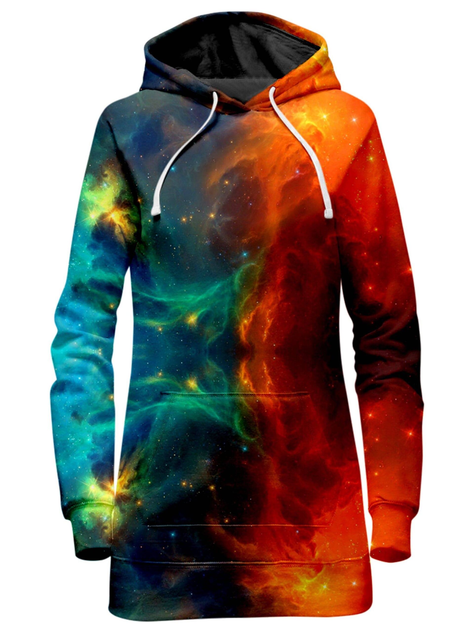 Fire and Ice Galaxy Hoodie Dress - Borderfree