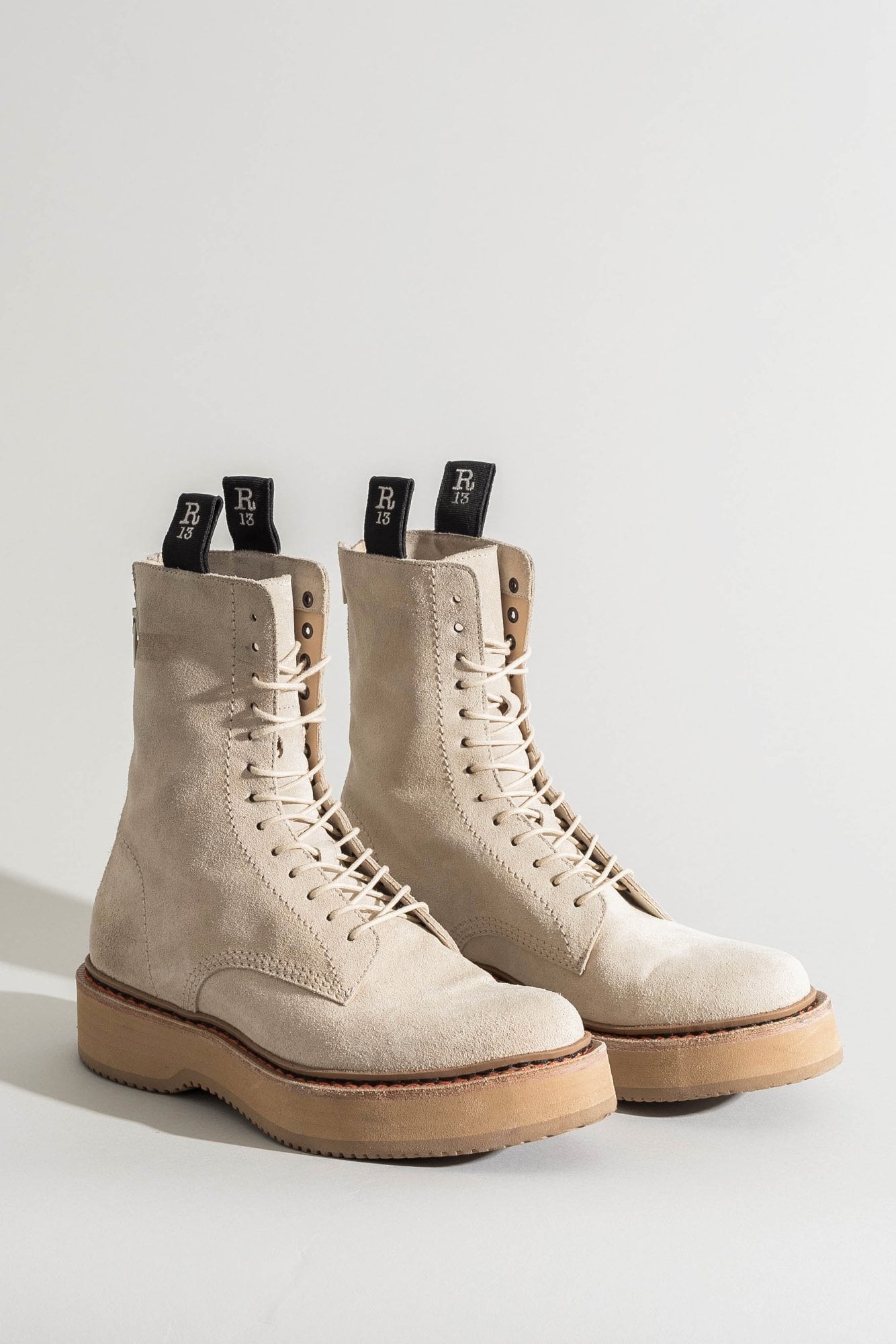 SINGLE STACK BOOT - KHAKI SUEDE - Borderfree