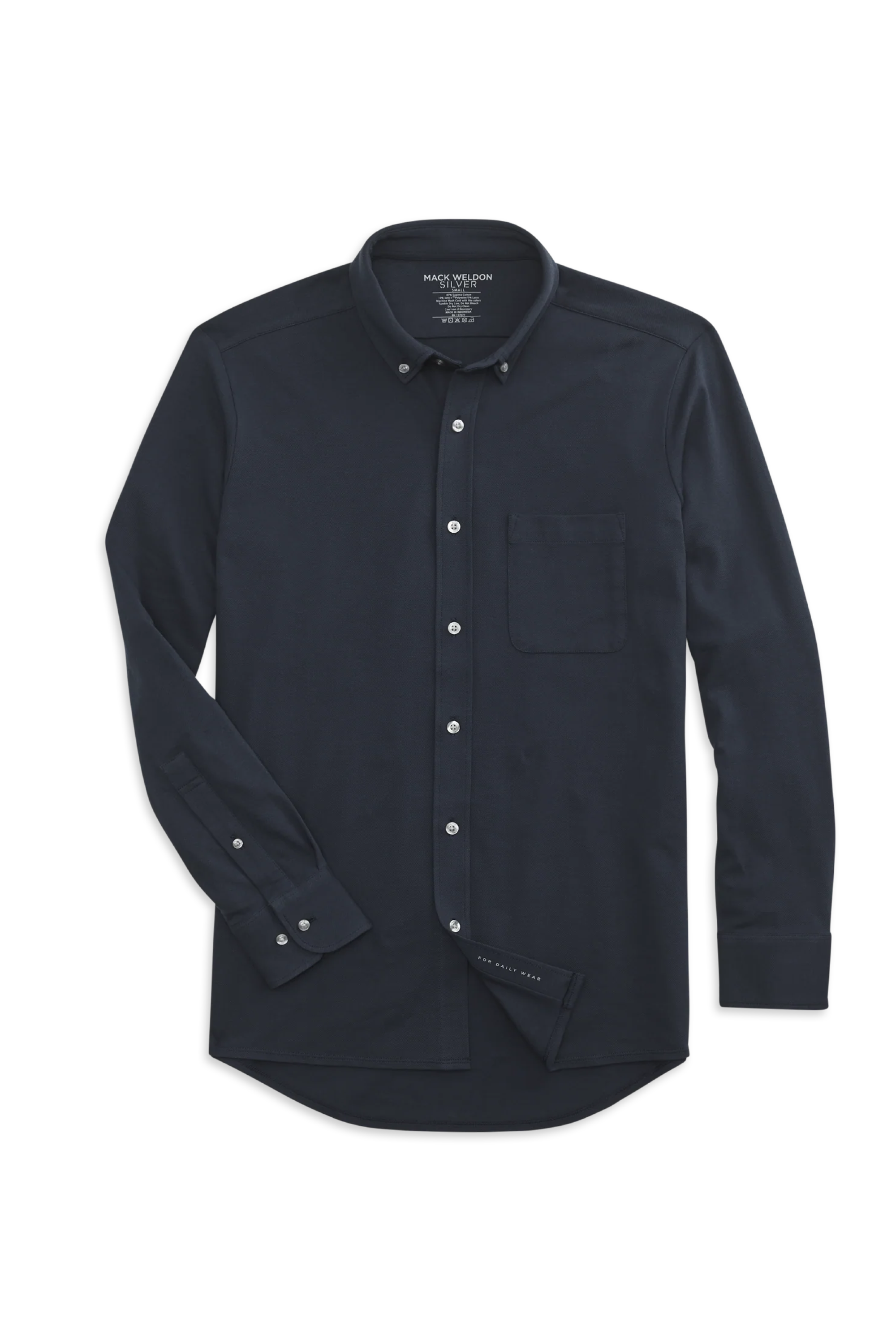SILVER Pique Button Up - Borderfree