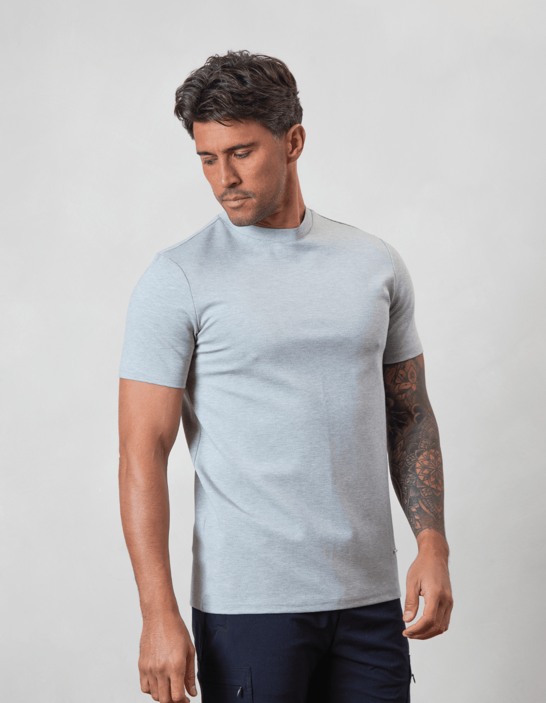Premium Plain T-shirt Grey Marl - Borderfree