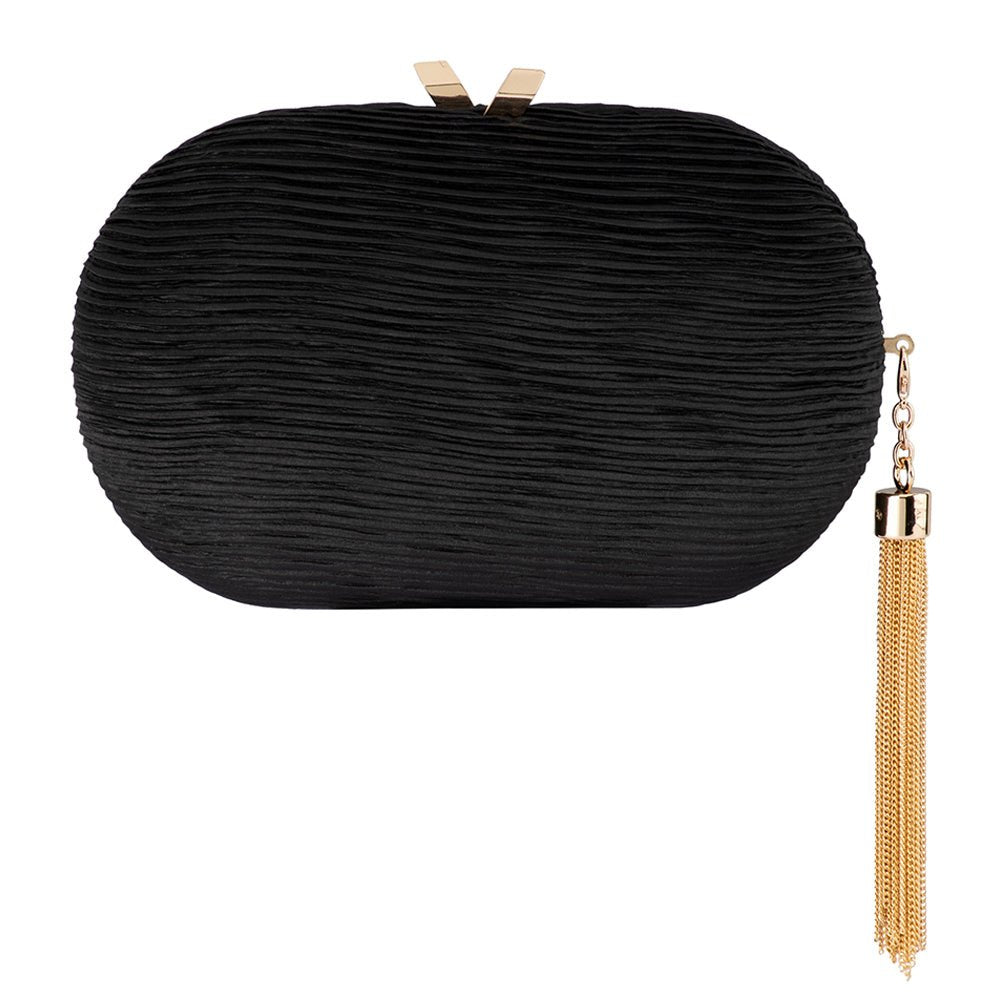 NATALIE Pleated Oval Clutch - Borderfree