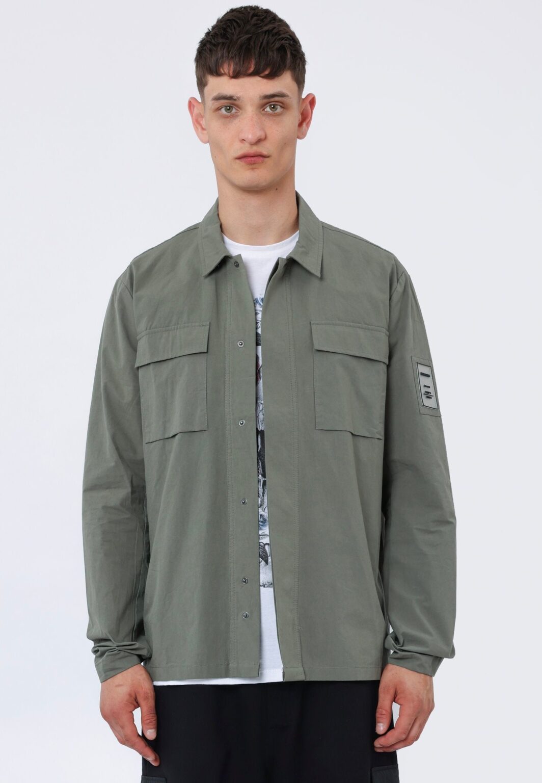 COTTON TERRACE OVERSHIRT OLIVE - Borderfree