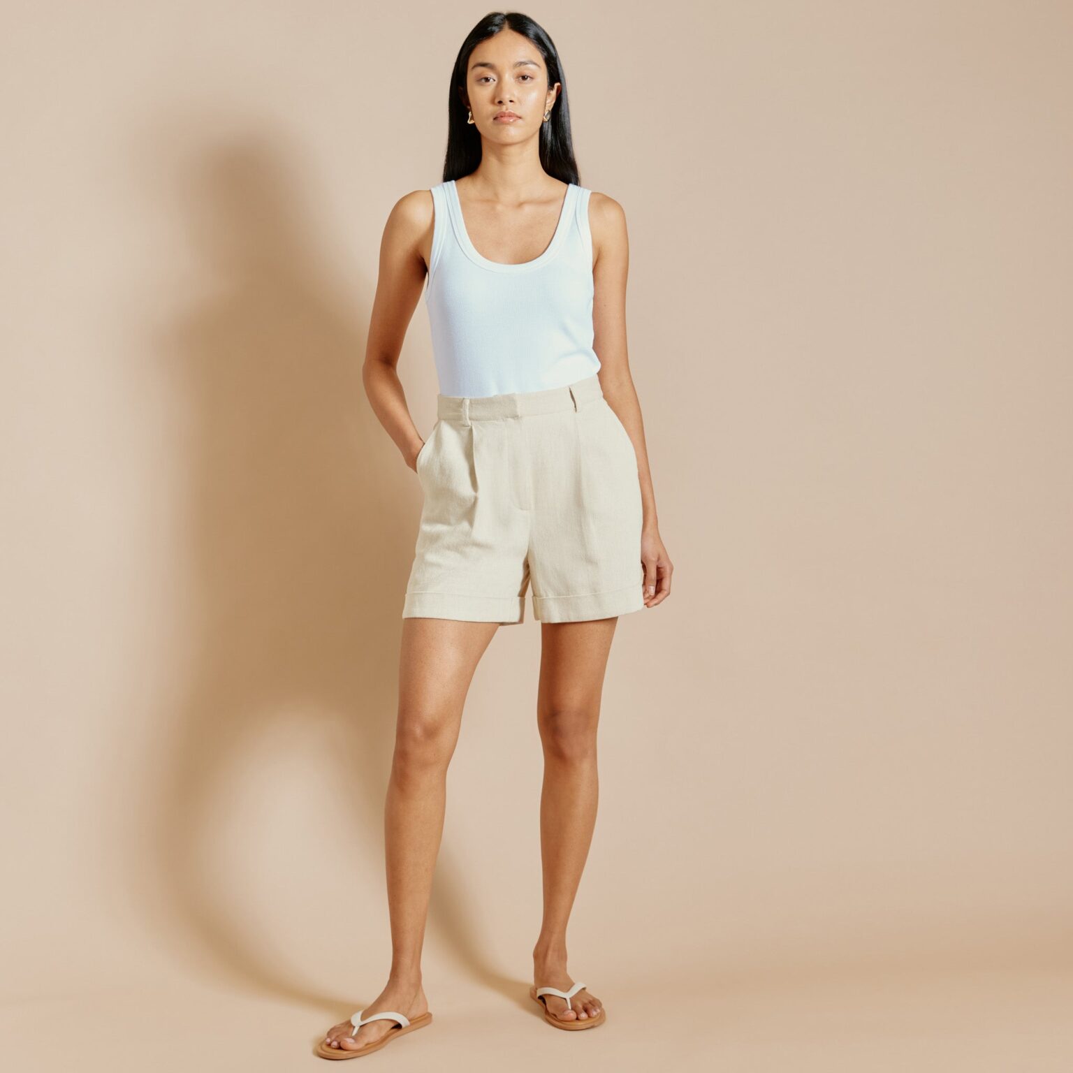 Linen Twill Shorts - Borderfree