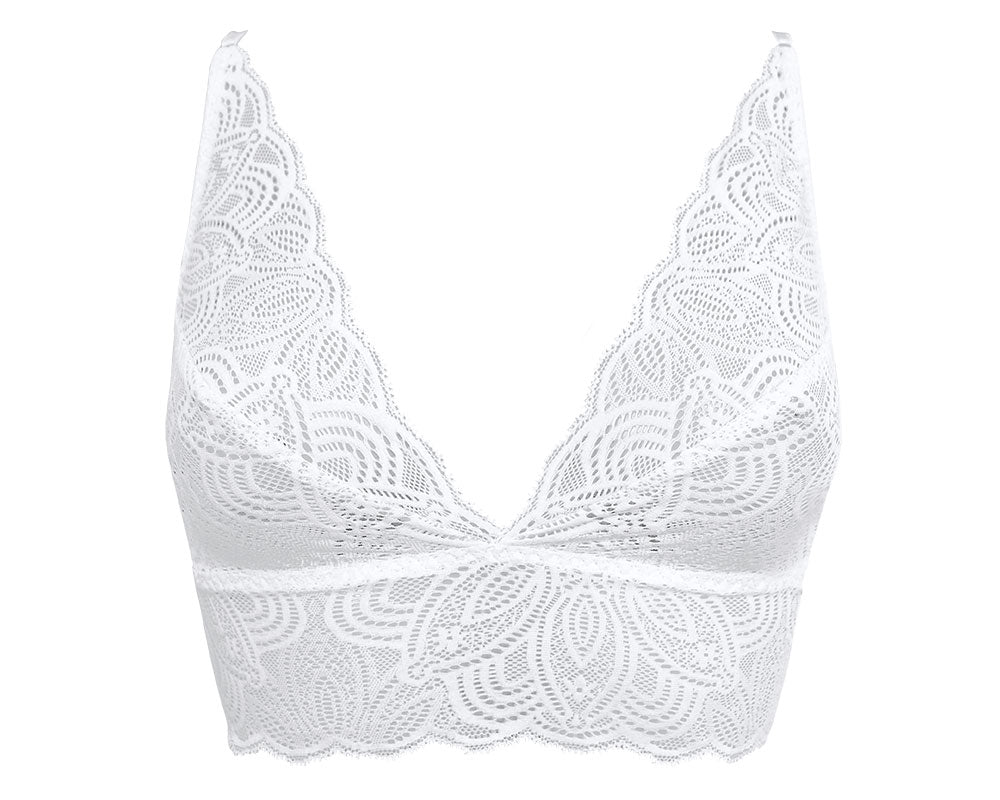 Daylight Bloom White Bralette - Borderfree
