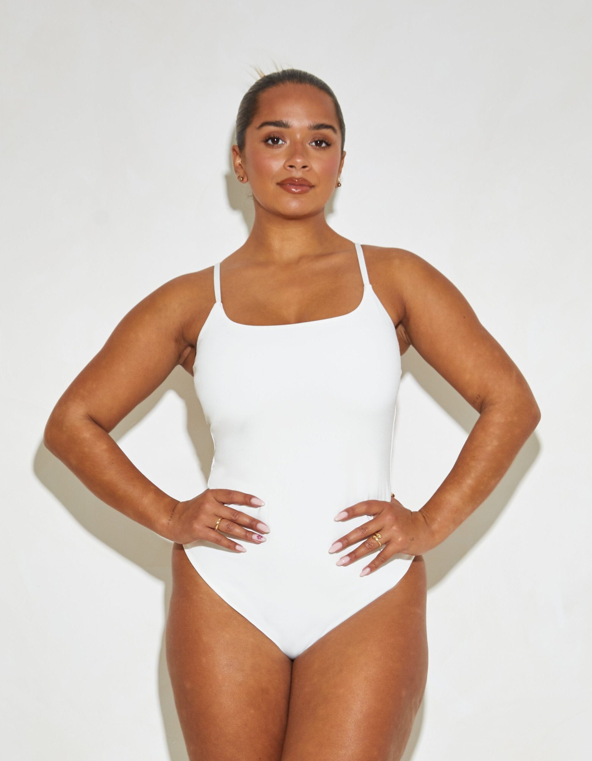 Strappy Cami 'Sonny' Adjustable Bodysuit - Coconut - Borderfree