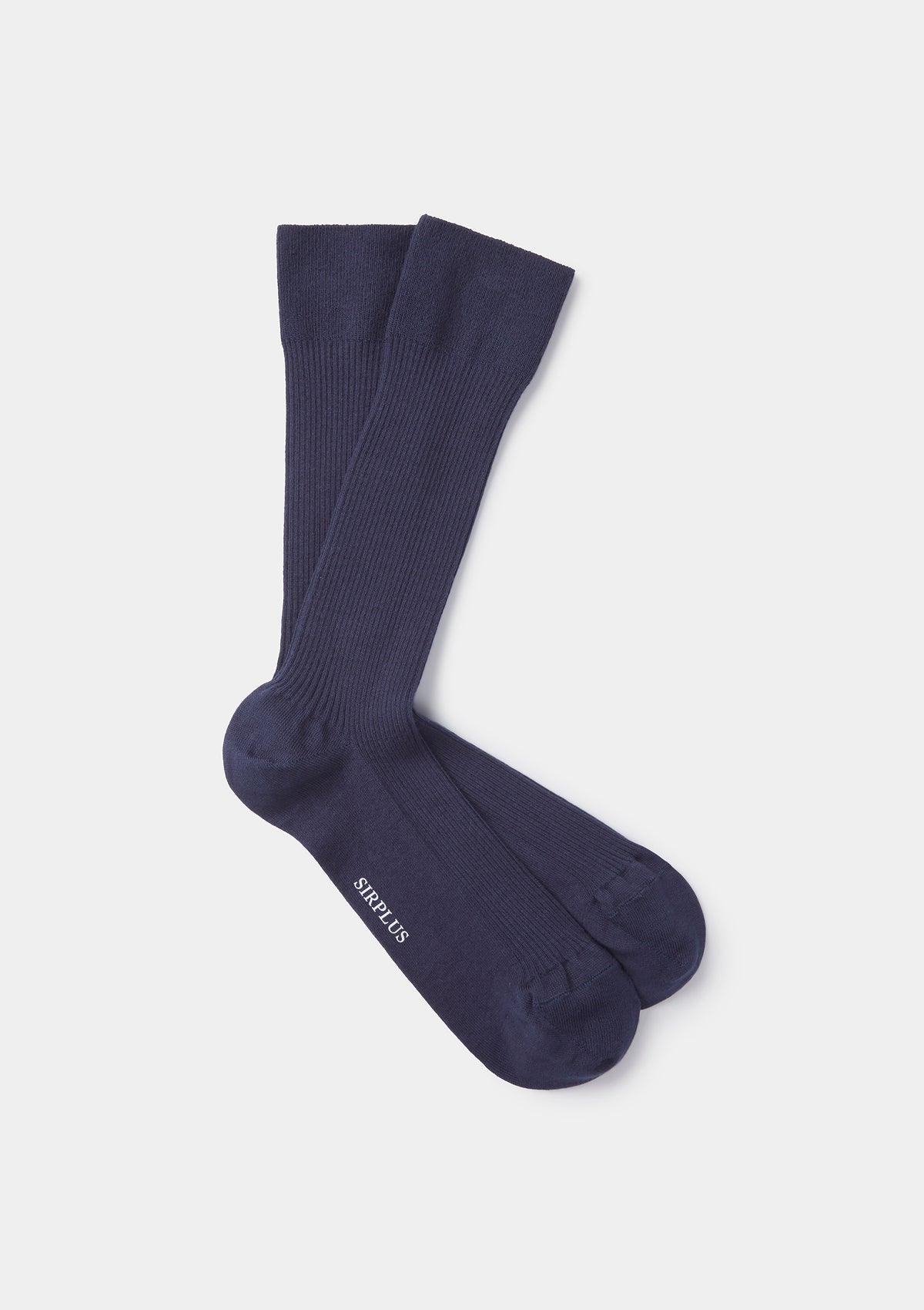 Navy Cotton Ribbed Socks - Borderfree