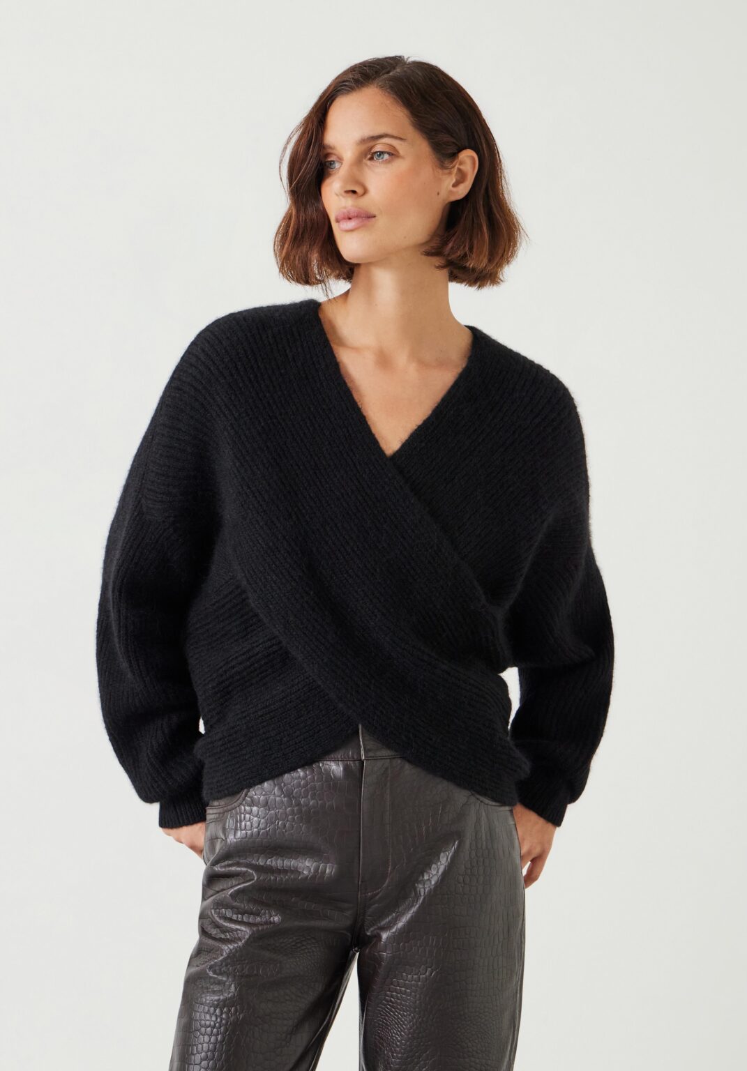 hush Betty Fluffy Cross Front Jumper - Borderfree