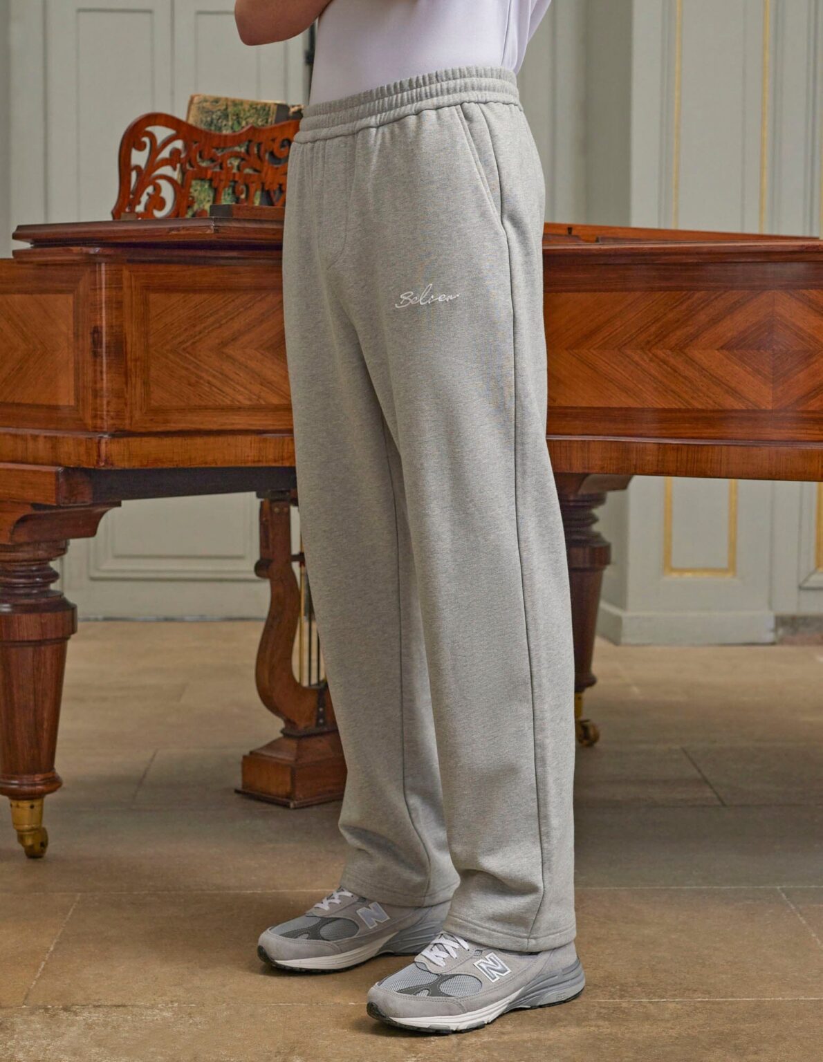 Grey Marl Logo Jogger - Borderfree