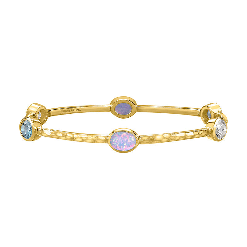Oval Opal & Topaz Array Bangle - Borderfree
