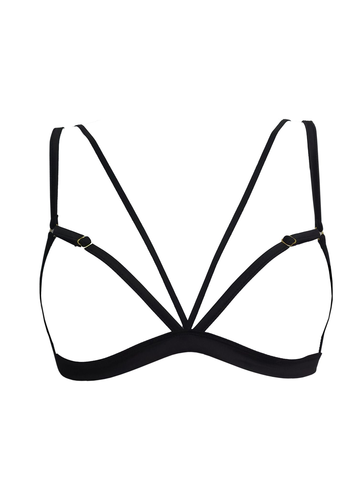 Lines Open Bra Black Borderfree