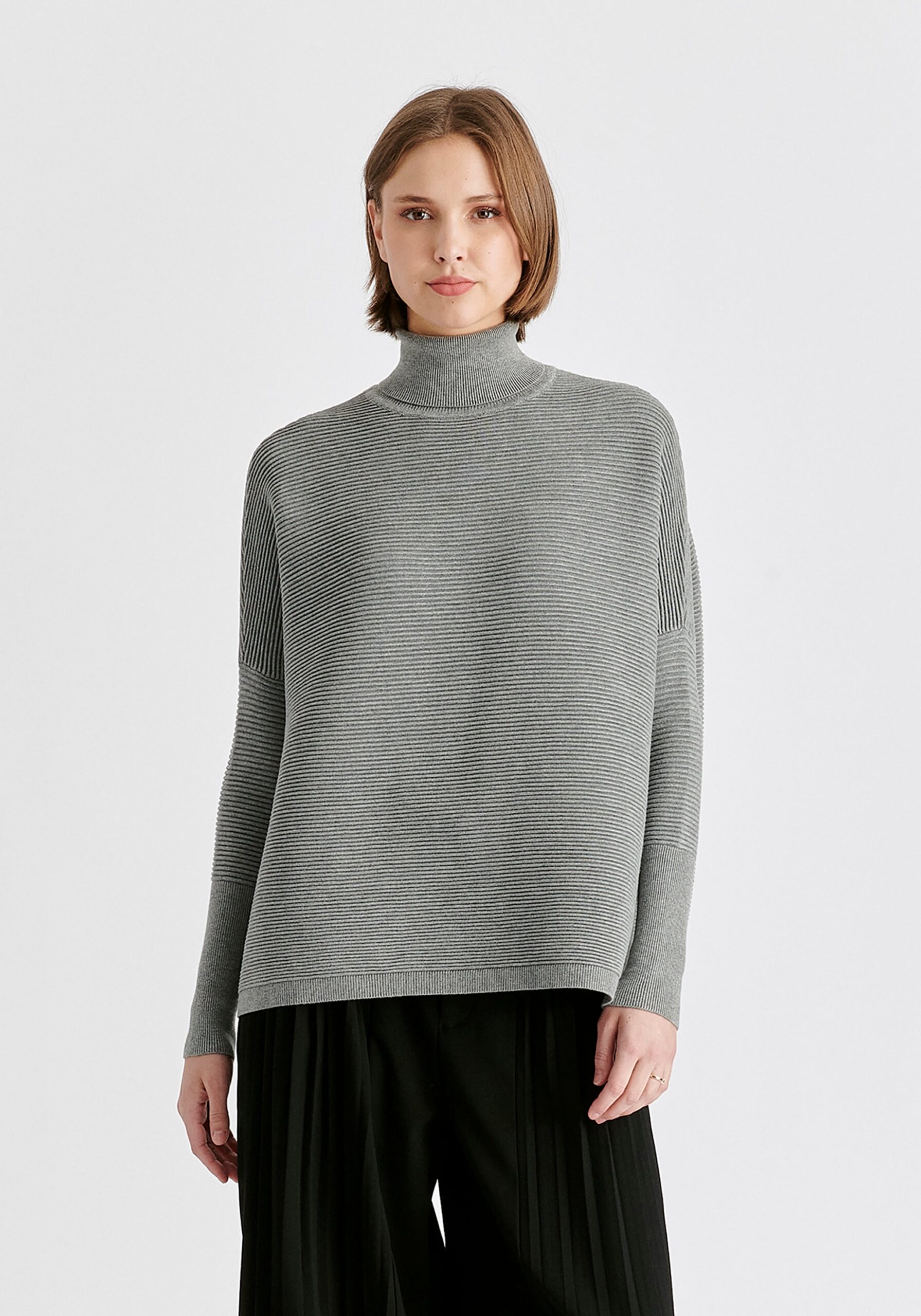 Paisie Turtleneck Ribbed Jumper - Borderfree