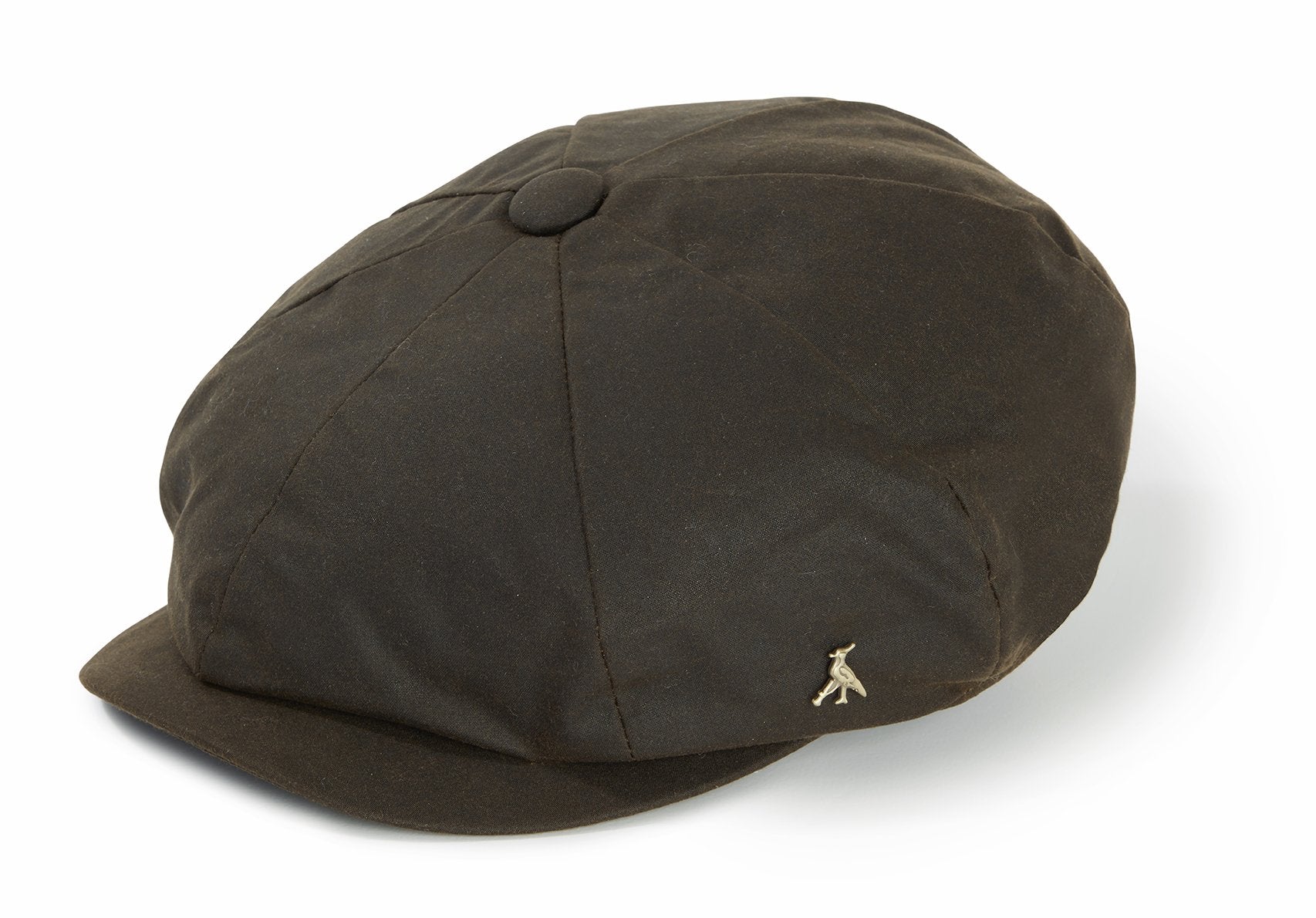 The Hengrave Wax Baker Boy Cap in Olive - Borderfree