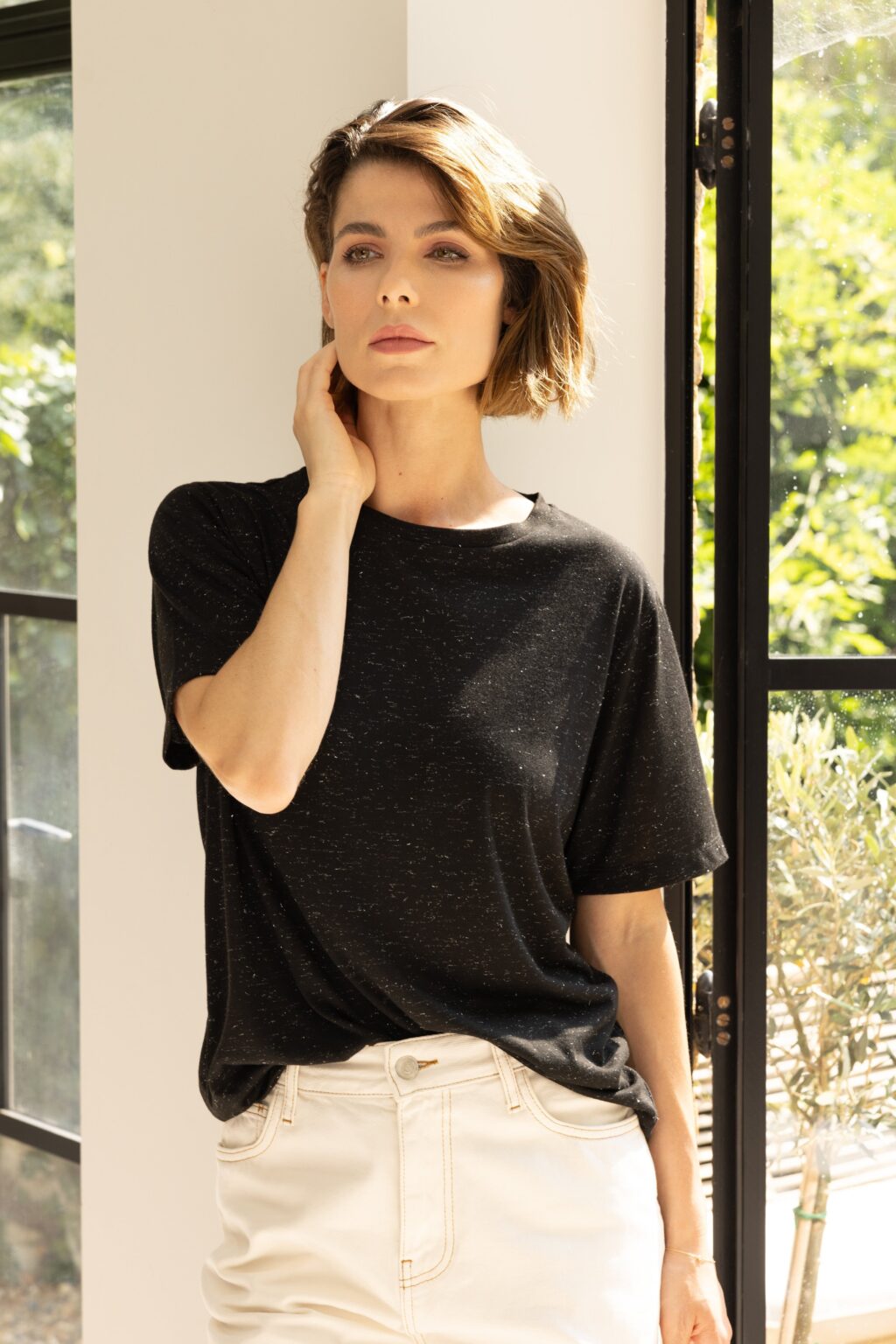 The Perfect Boyfriend T-Shirt (Black Lurex) - Borderfree