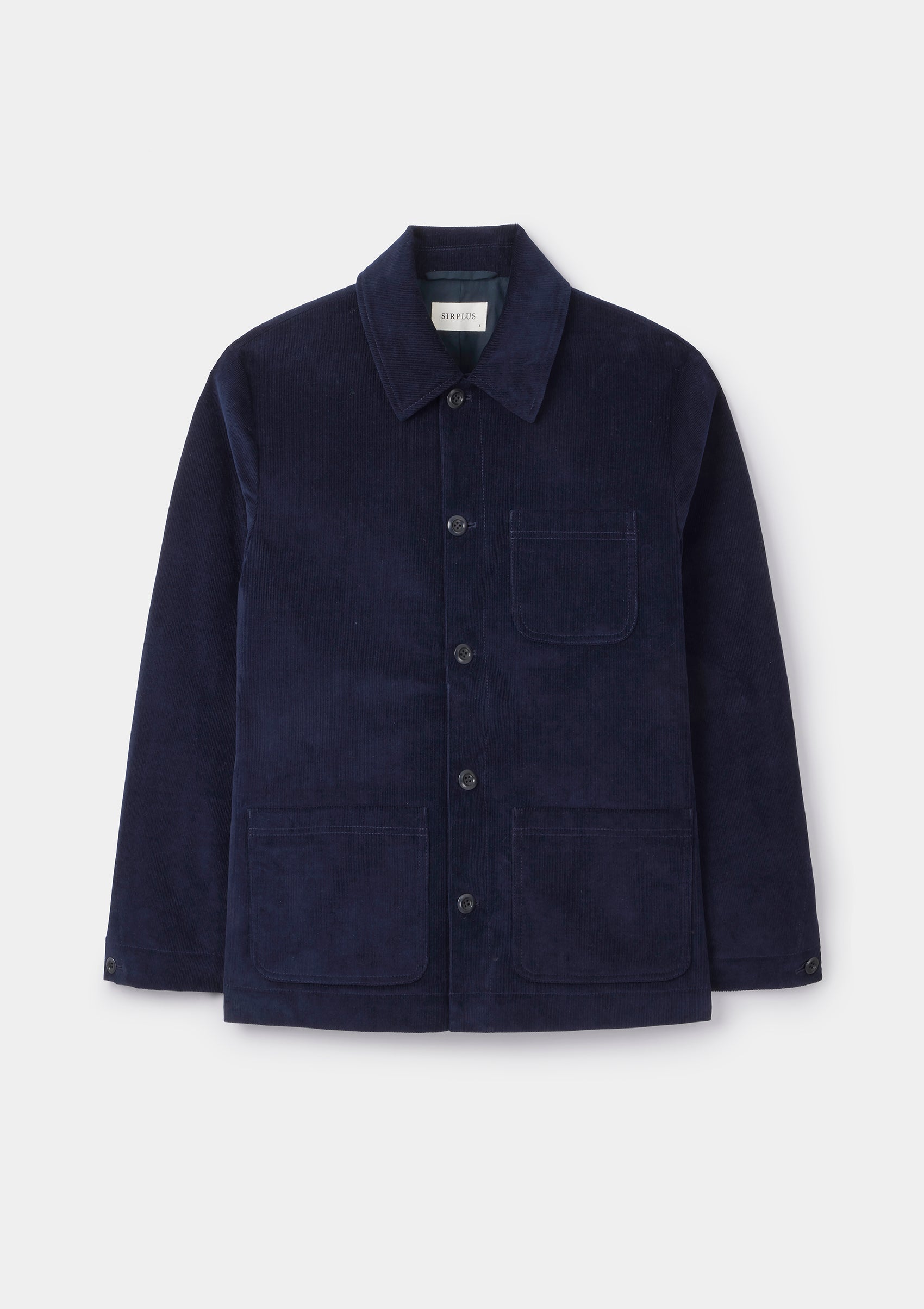 Navy Cotton Pincord Chore Jacket - Borderfree