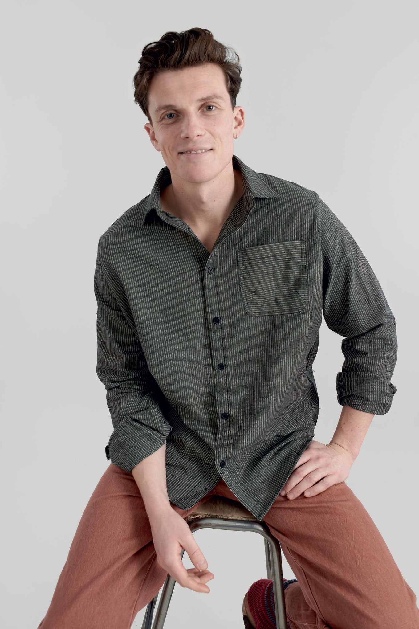 JUDE SHIRT - Monochrome Stripe - Borderfree