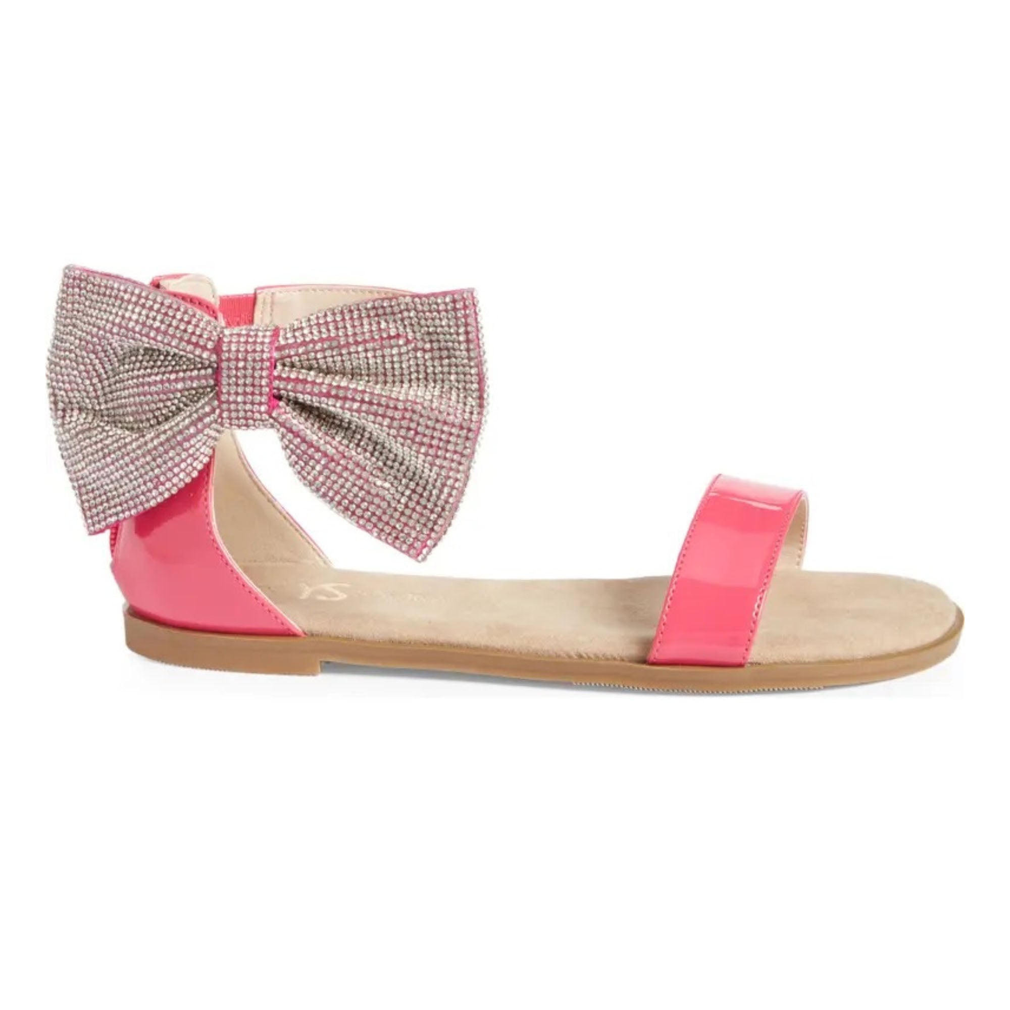 Miss Cambelle Crystal Bow Sandal in Hot Pink Patent - Kids - Borderfree