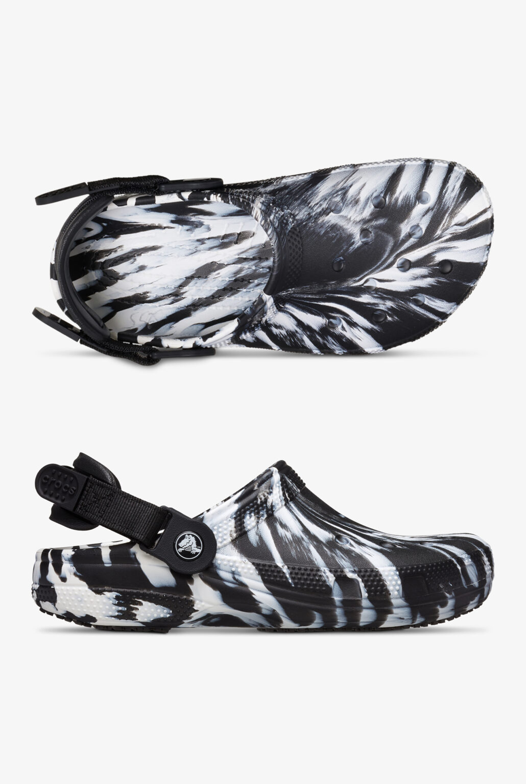 Crocs Unisex ClaShort Sleeveic Work Graphic Black/White Clogs | Size ...