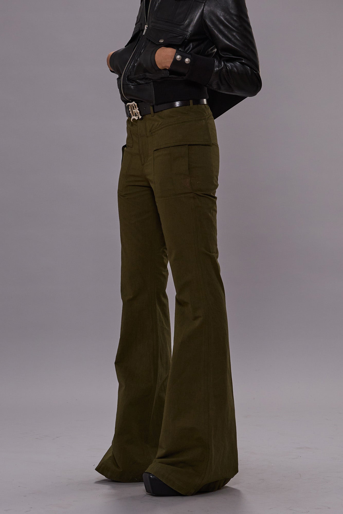 FLARE LEG PANT - OLIVE - Borderfree