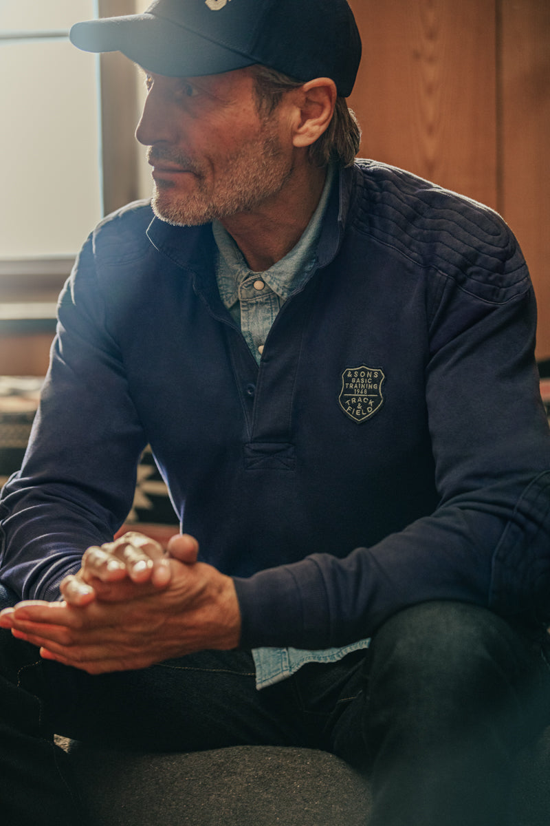 &SONS Winger Rugby Top Navy - Borderfree