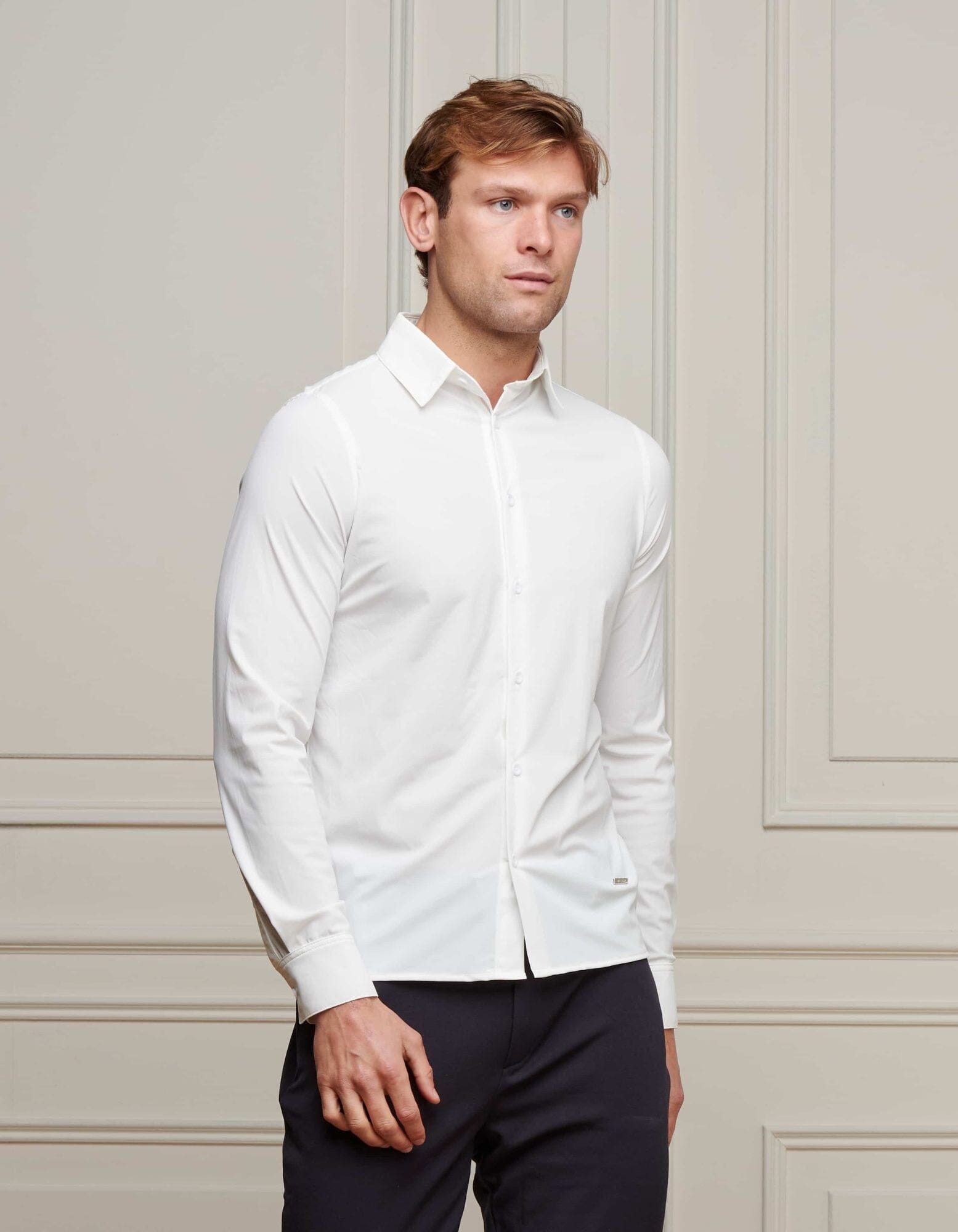 White Essential Slim Fit Shirt - Borderfree