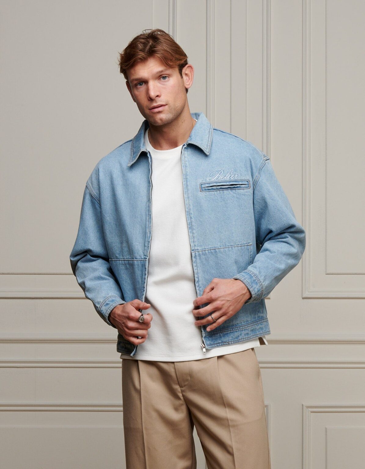Lightwash Blue Relaxed Fit Denim Jacket - Borderfree