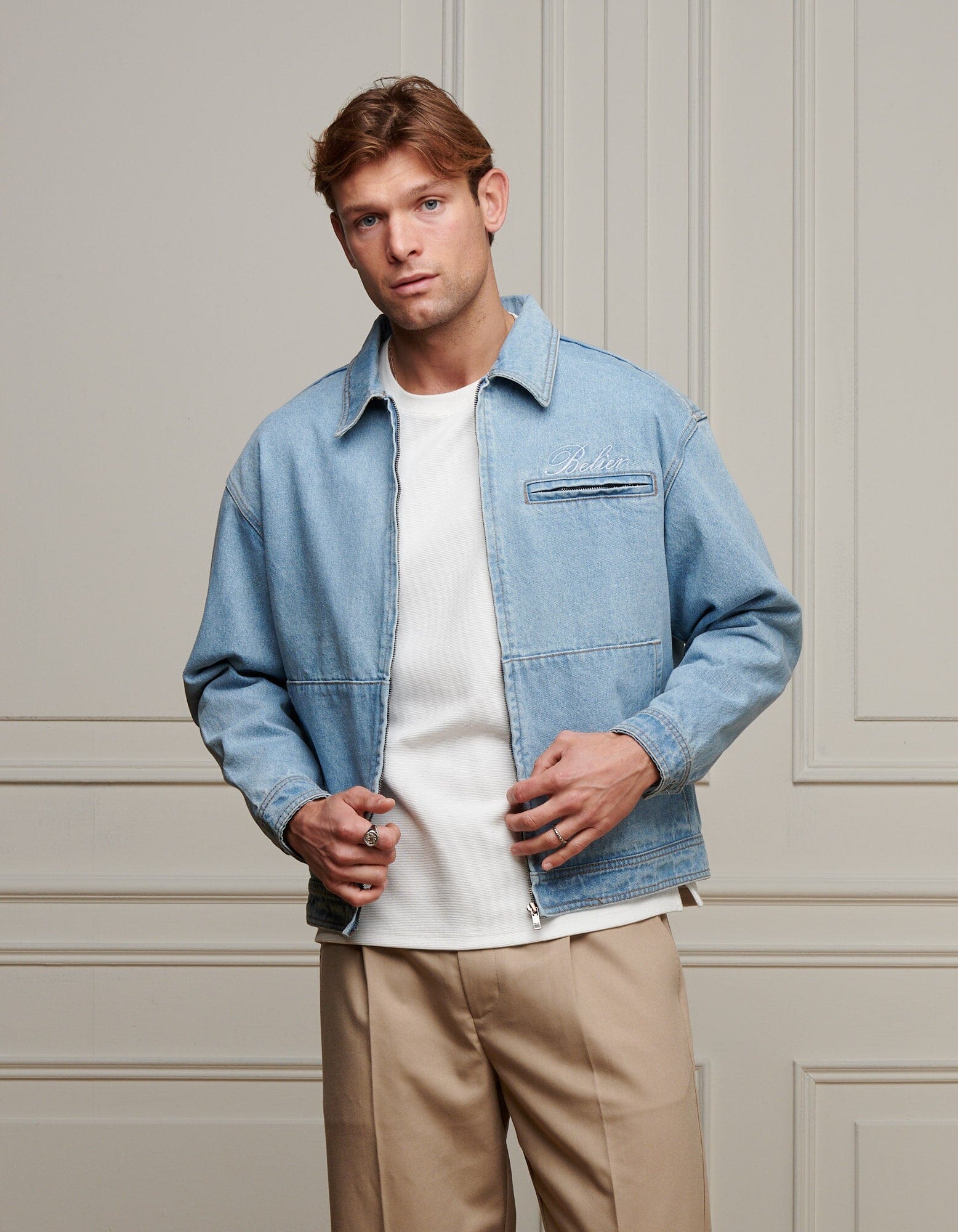 Lightwash Blue Relaxed Fit Denim Jacket - Borderfree
