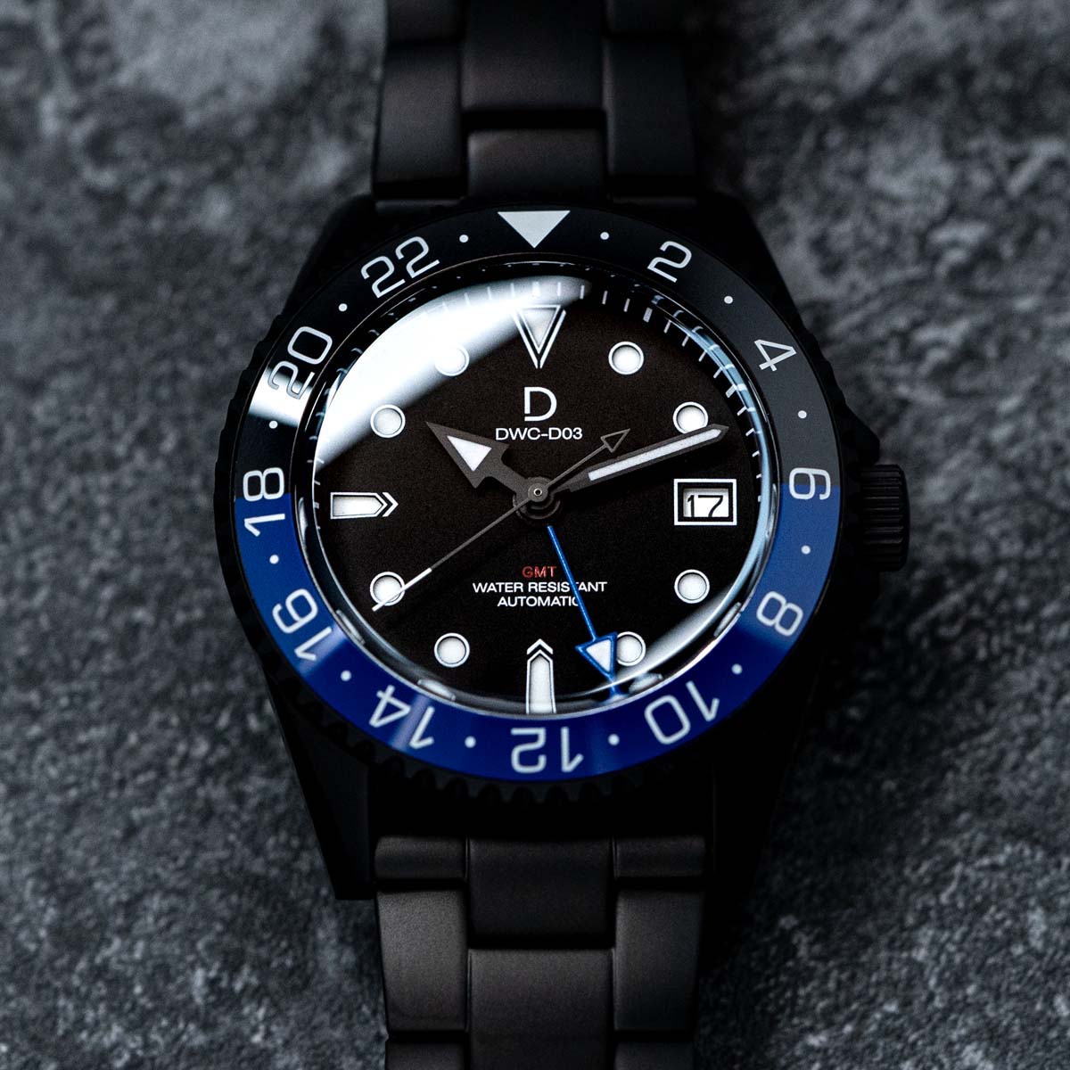 [LIMITED] DIY Watchmaking Kit | 42mm PVD Black GMT BATMAN Dive Watch ...