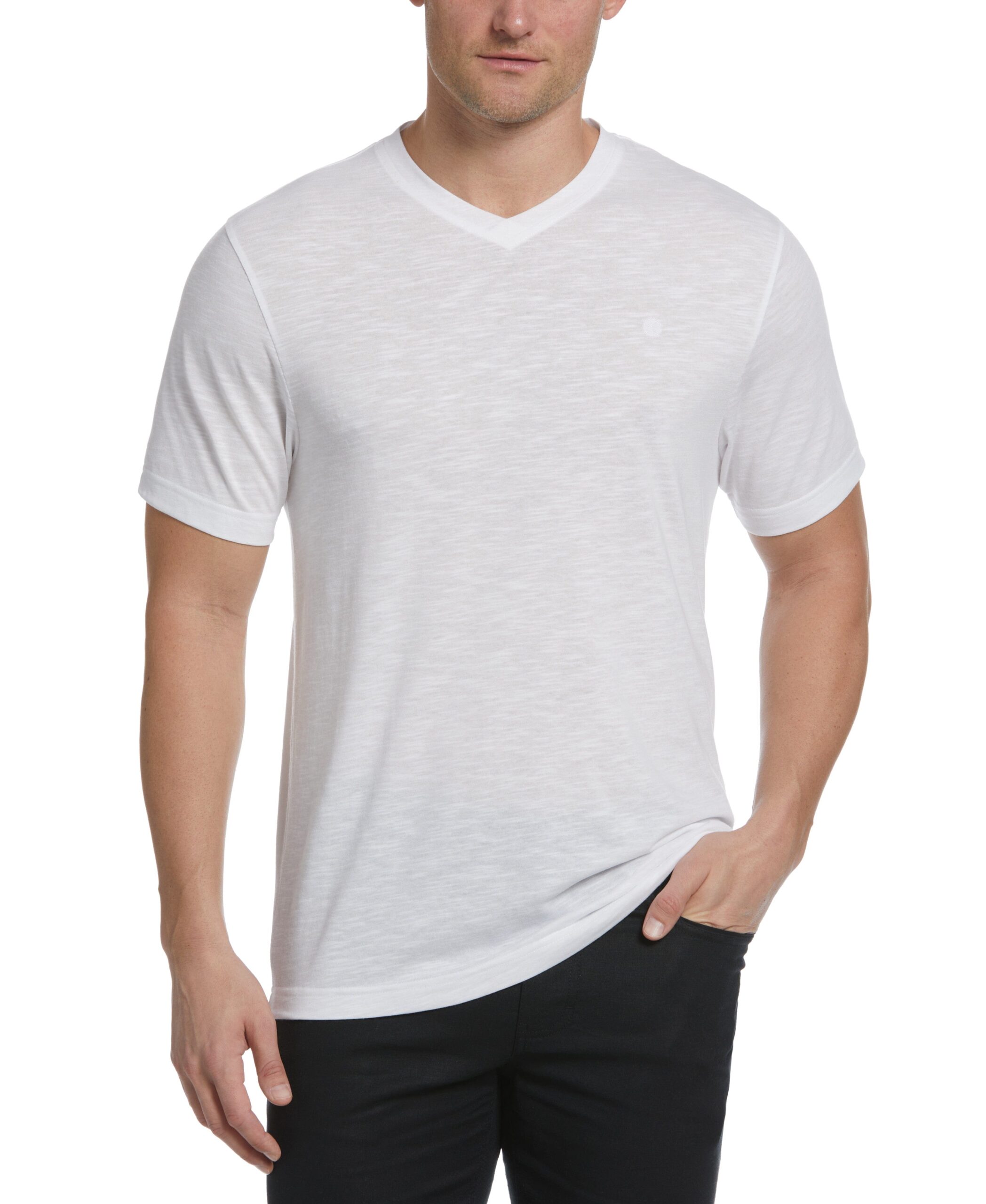 Slub V-Neck Tee - Borderfree