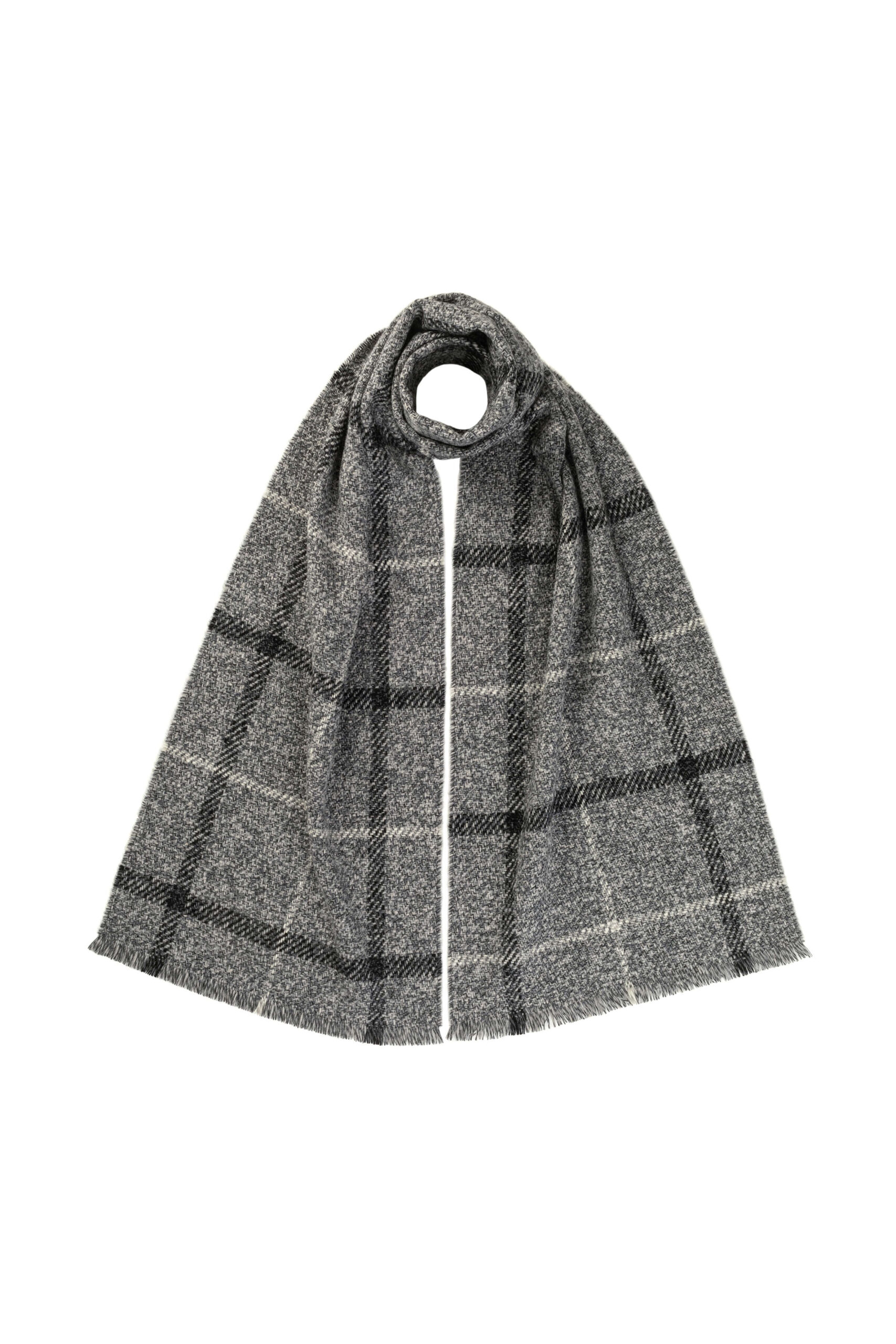 Textured Windowpane Scarf - Borderfree