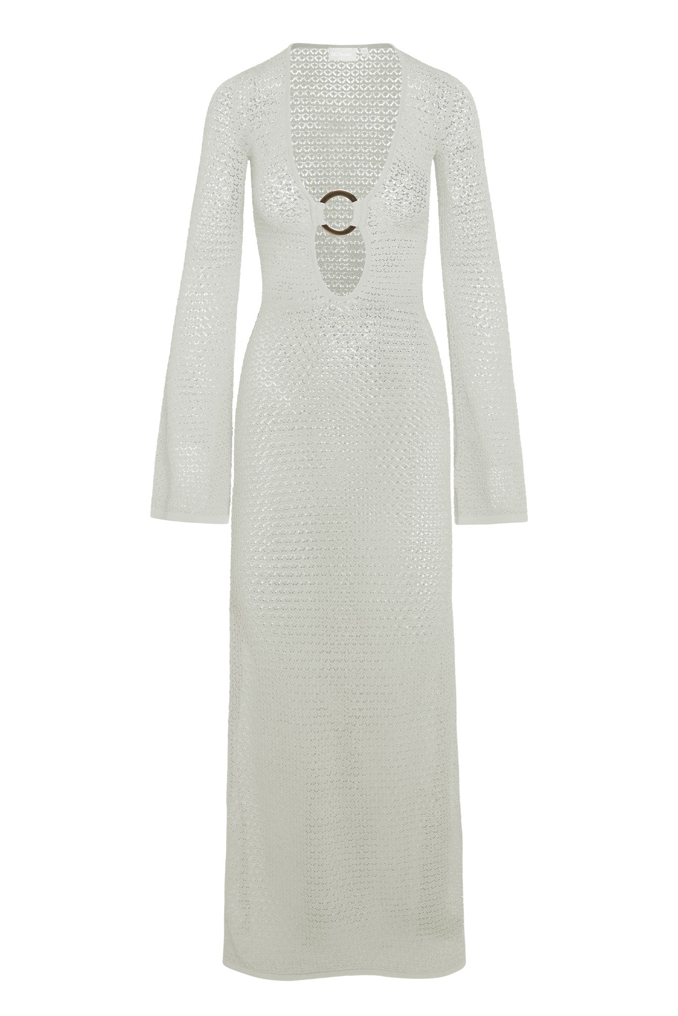 Montego Dress - Ivory Lurex Lace Crochet - Borderfree