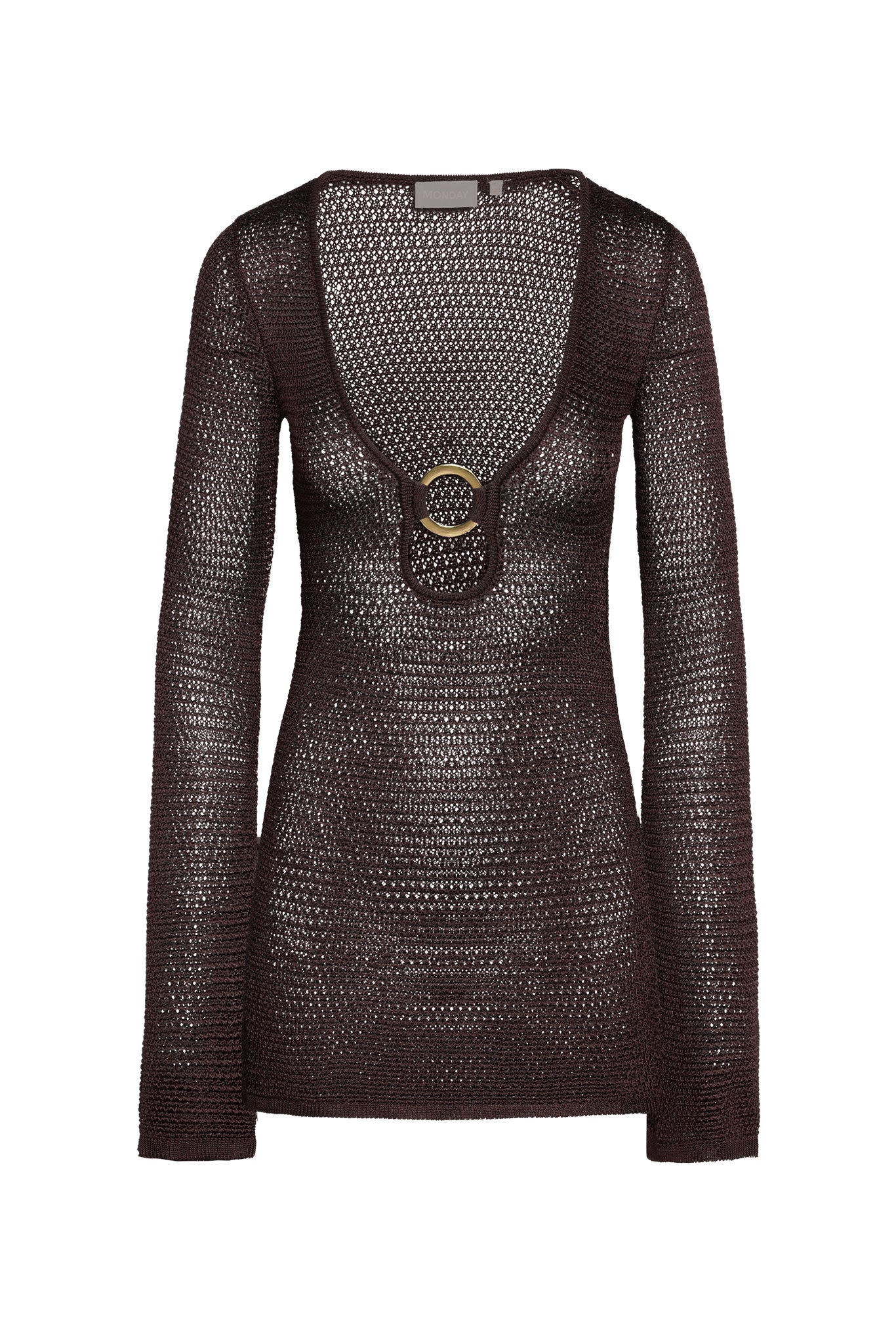 Montego Mini Dress - Espresso Treble Knit - Borderfree