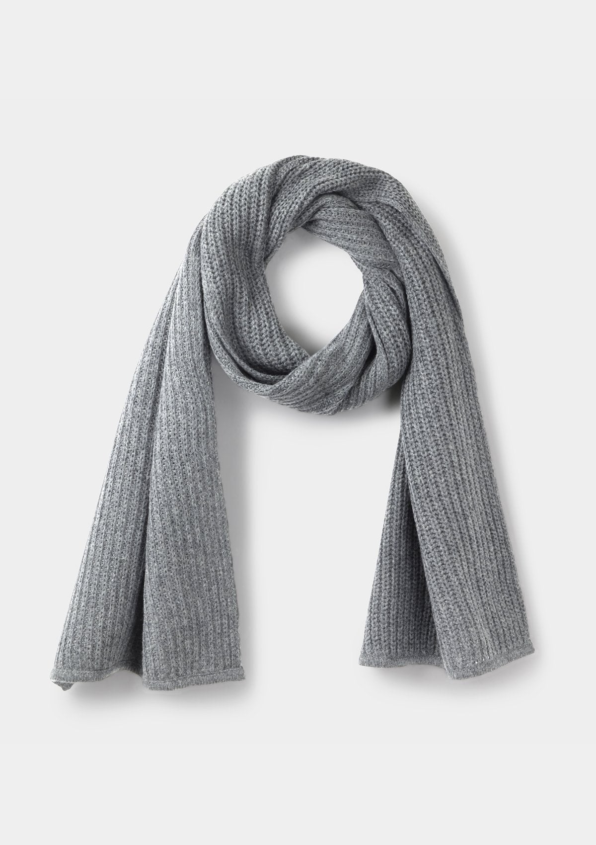 Grey Recycled Wool Scarf - Borderfree