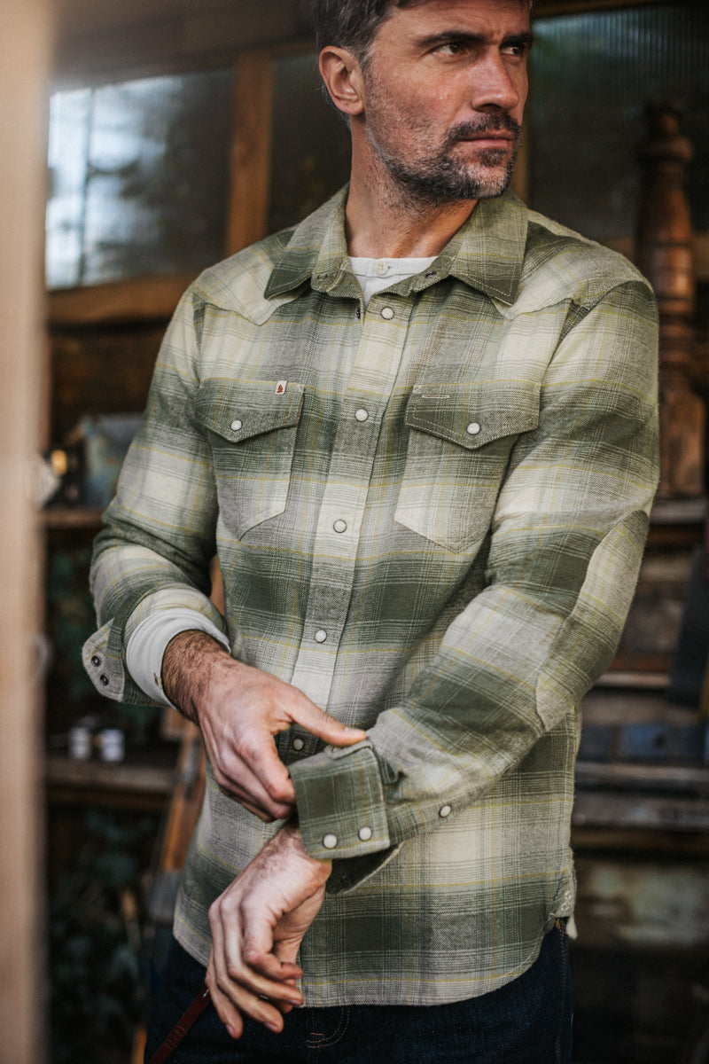 &SONS River Green Western Shirt - Borderfree